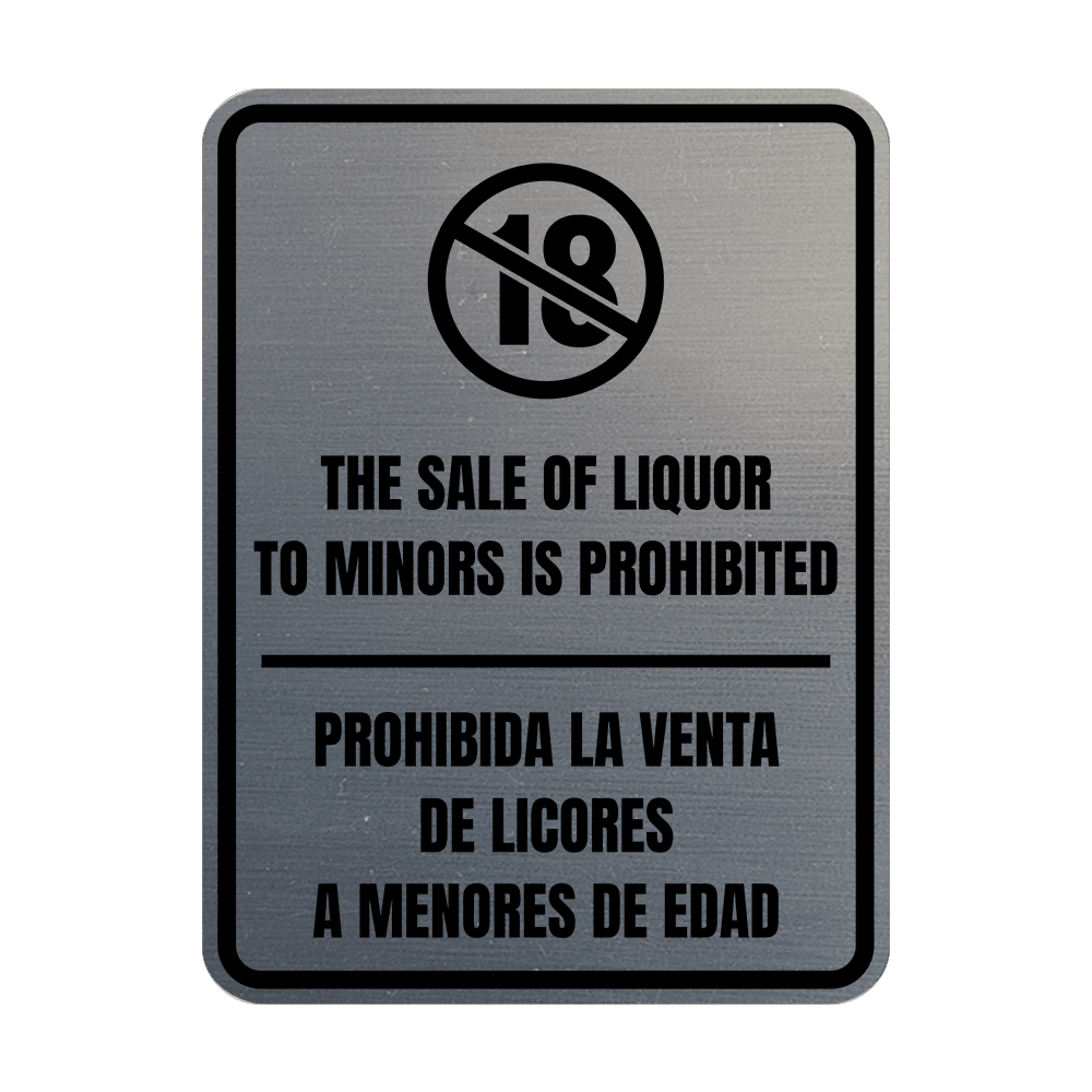 Signs ByLITA Portrait Round The Sale Of Liquor To Minors Is Prohibited ...