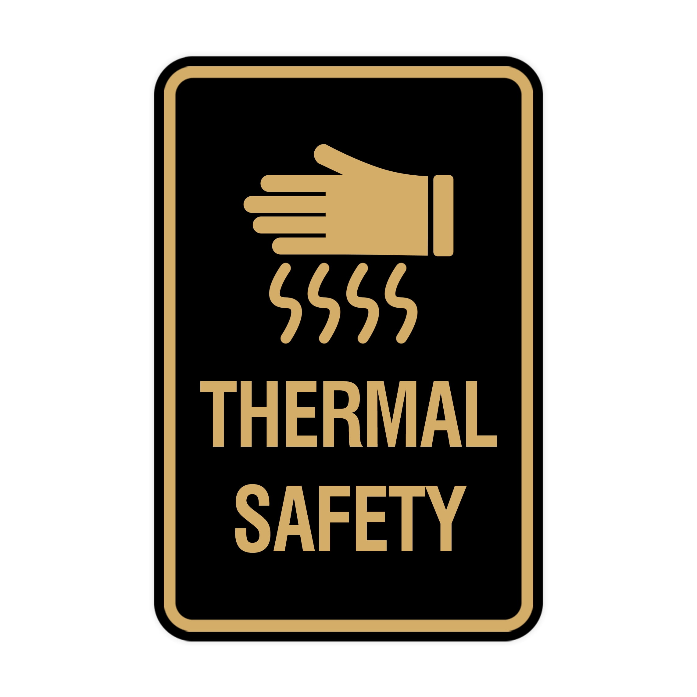 Signs ByLITA Portrait Round Thermal Safety Sign (Black Gold) - Medium ...