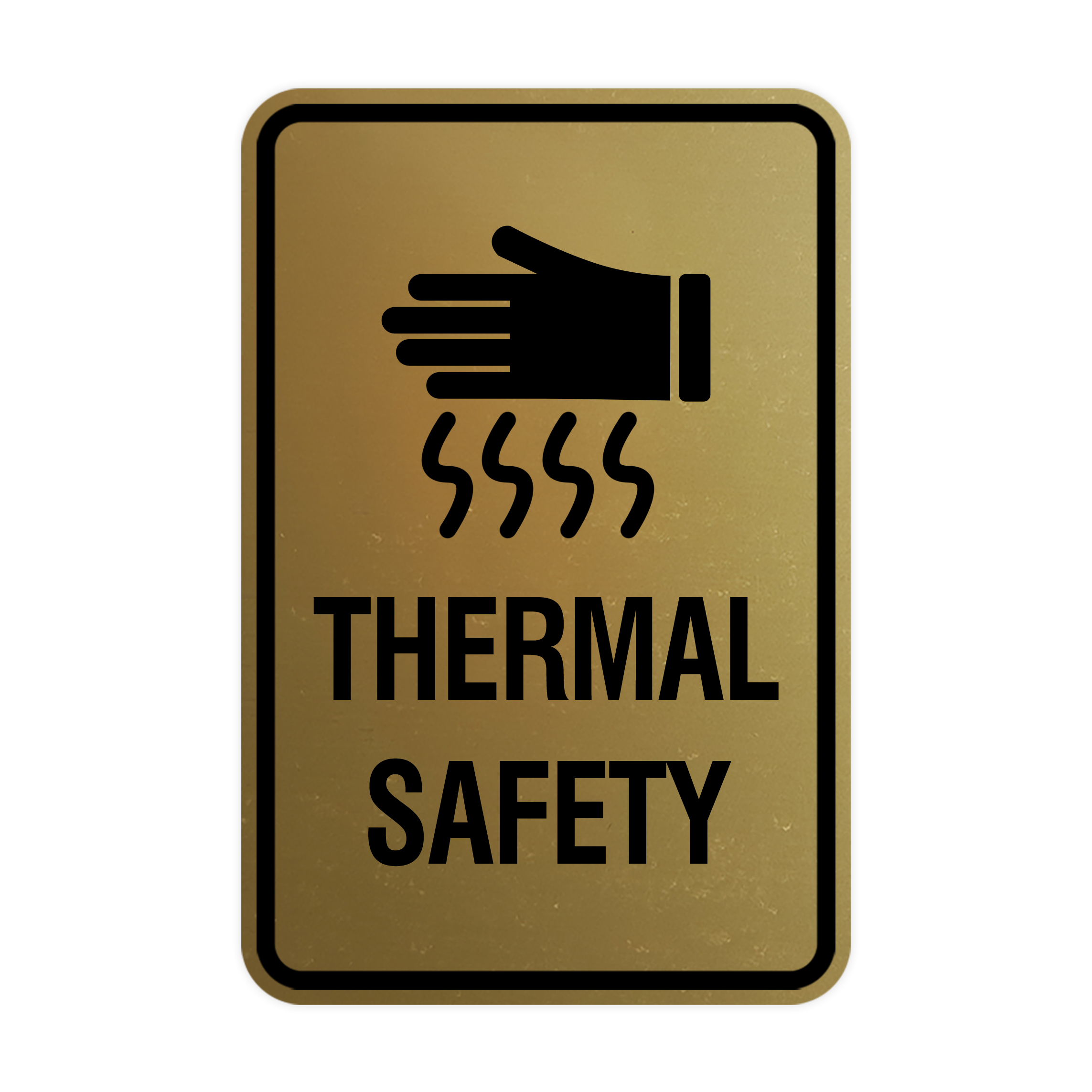 Signs ByLITA Portrait Round Thermal Safety Sign (Brushed Gold) - Large ...