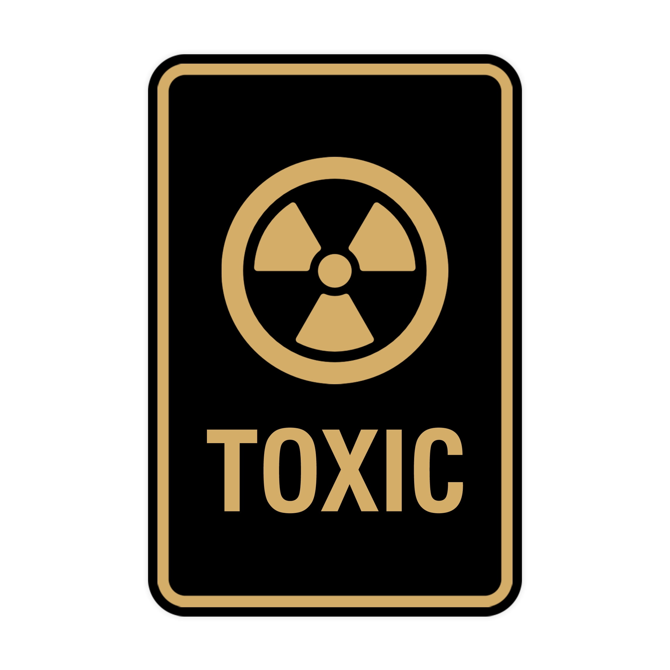 Signs ByLITA Portrait Round Toxic Sign (Black /Gold) - Small - Walmart ...