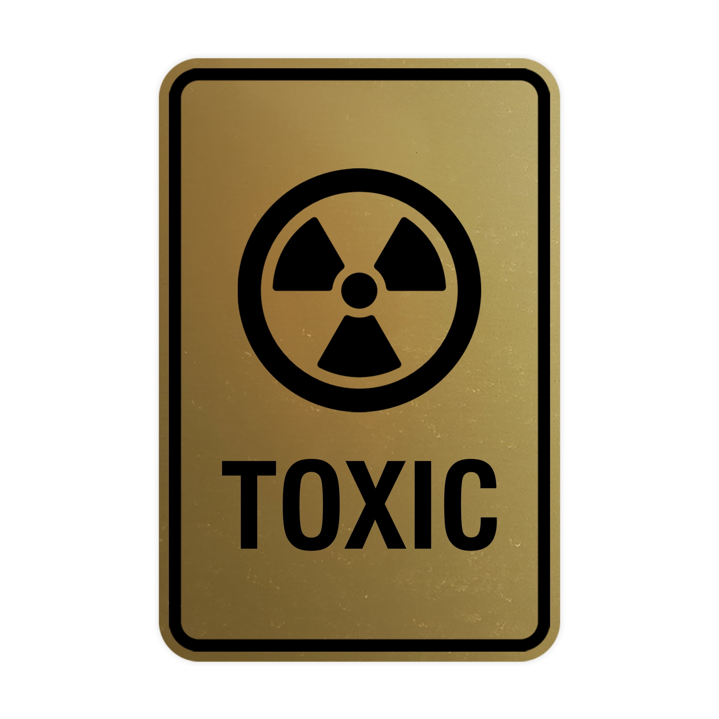 Signs ByLITA Portrait Round Toxic Sign (Brushed Gold) - Small - Walmart.com