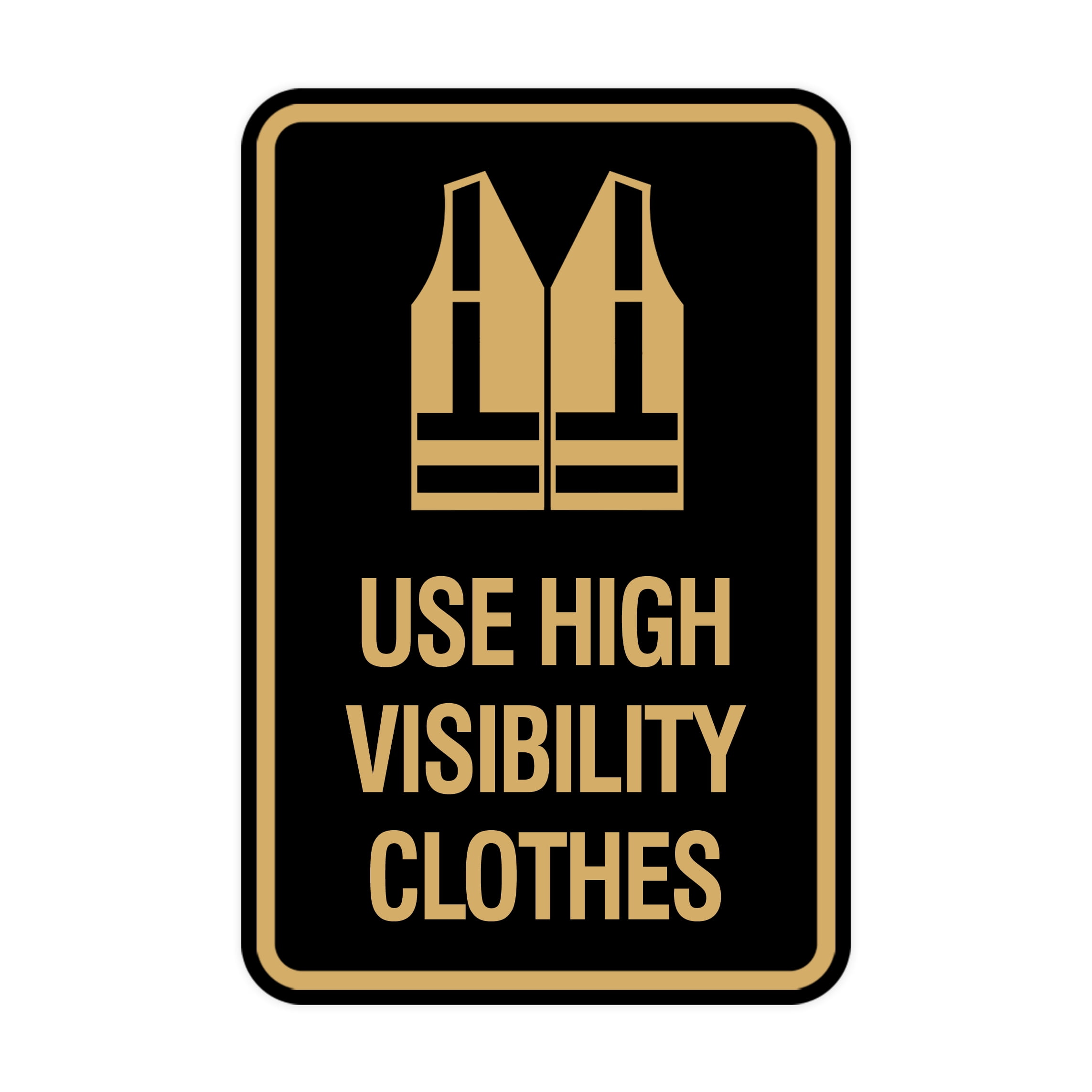 Signs ByLITA Portrait Round Use High Visibility Clothes Sign (Black ...