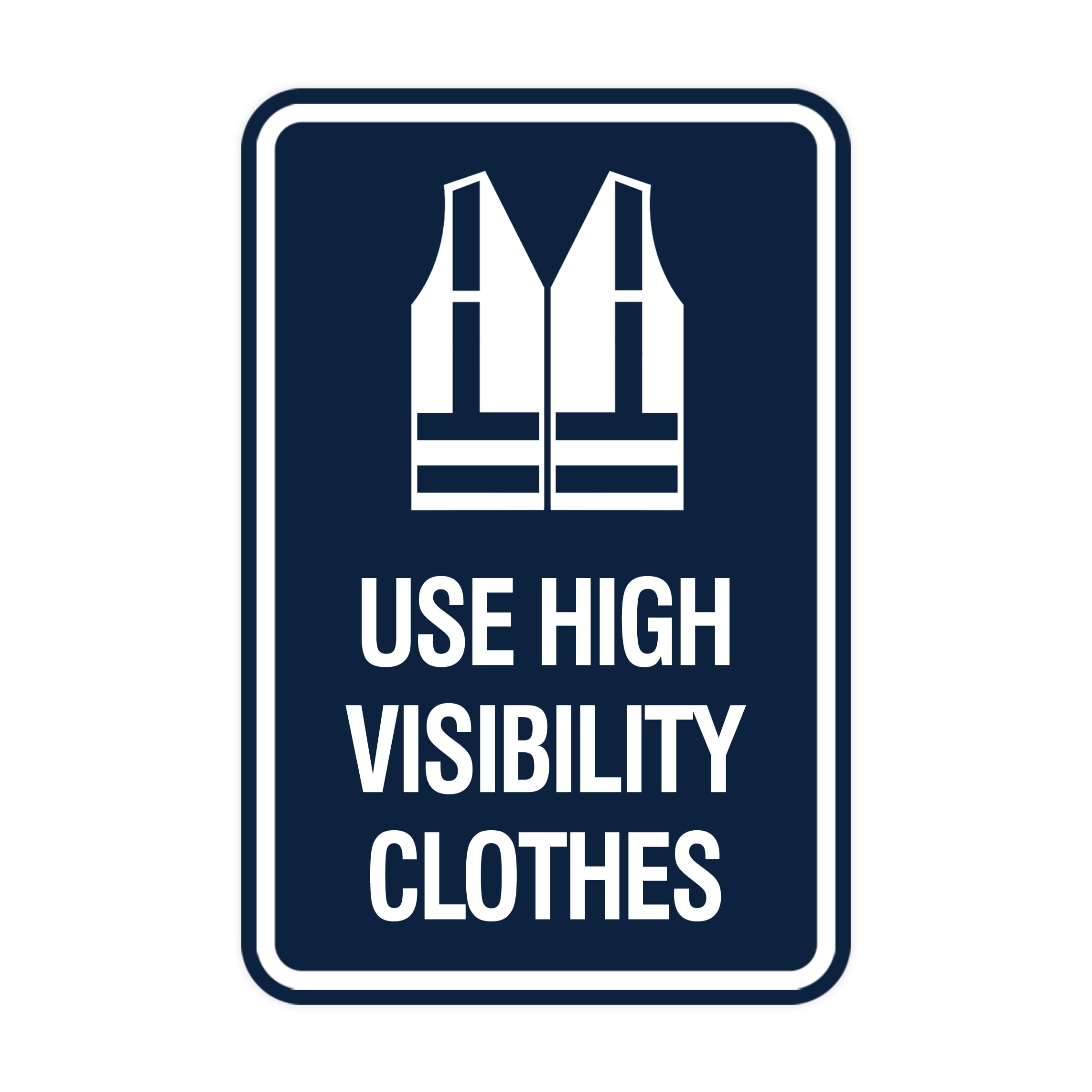 Signs ByLITA Portrait Round Use High Visibility Clothes Sign (Navy Blue ...