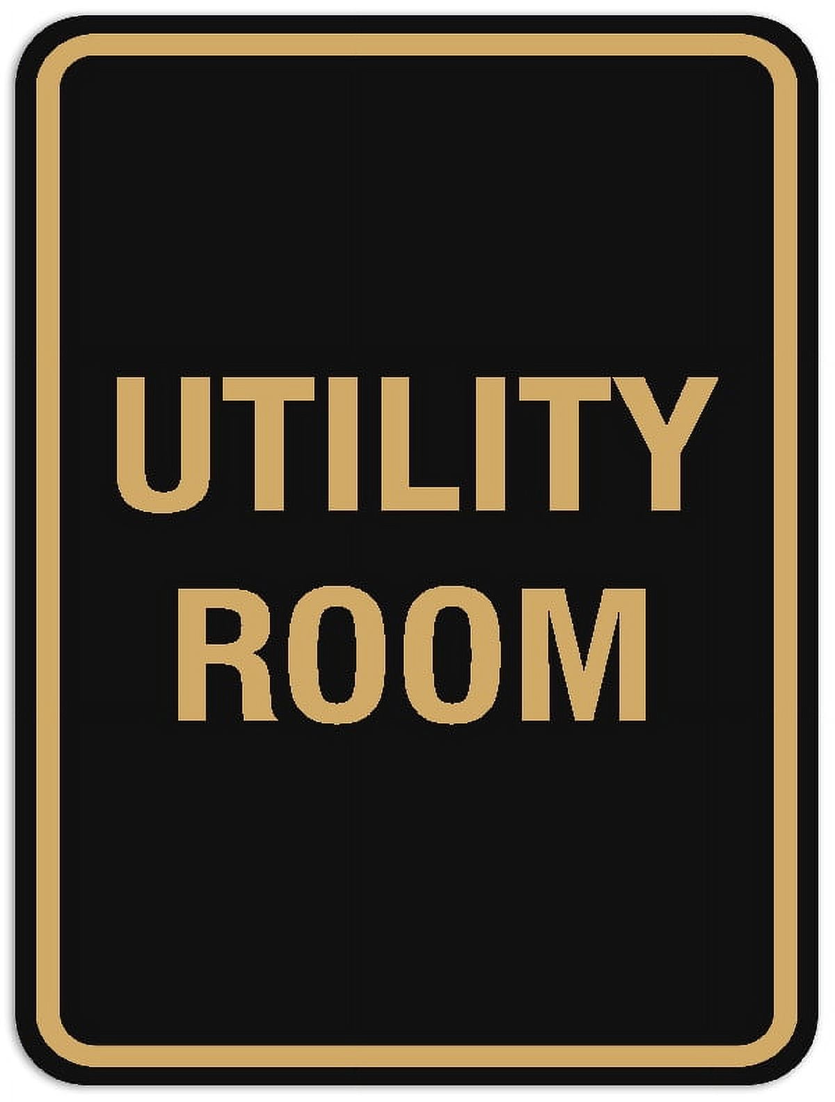 Signs ByLITA Portrait Round Utility room Sign - Laser-Engraved ...