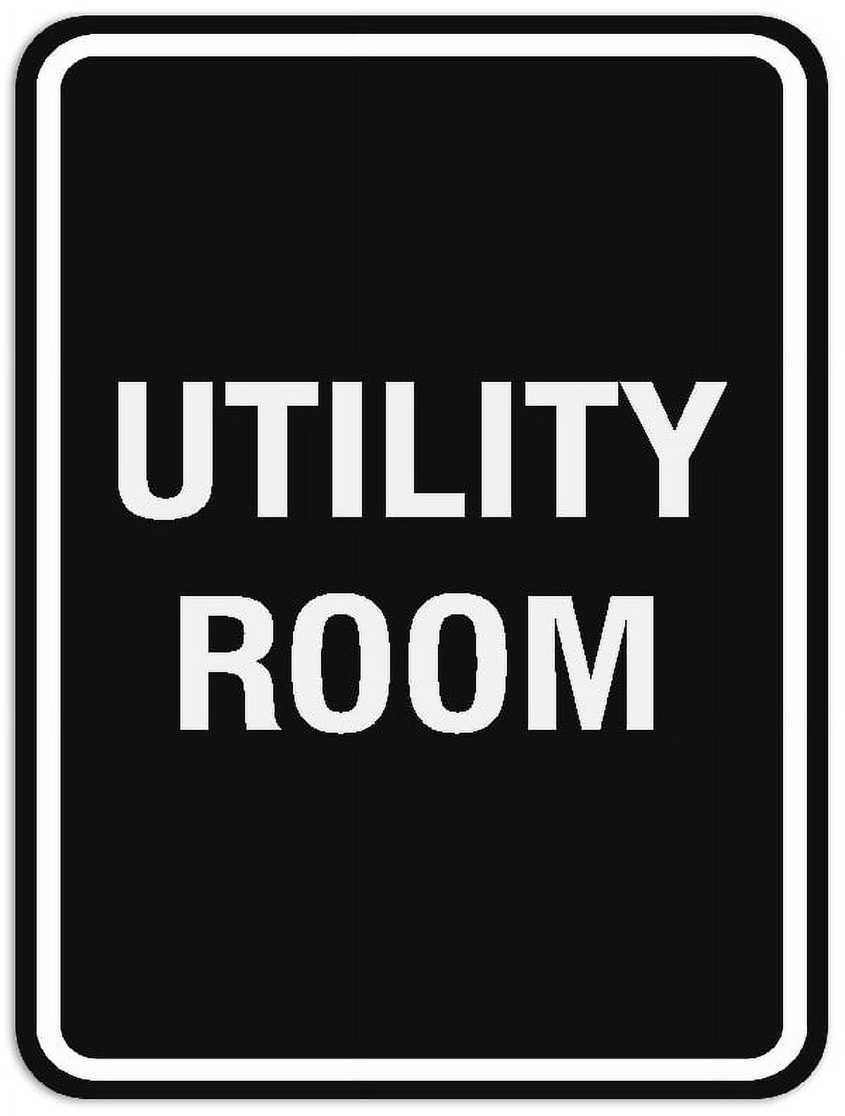 Signs ByLITA Portrait Round Utility room Sign - Laser-Engraved ...