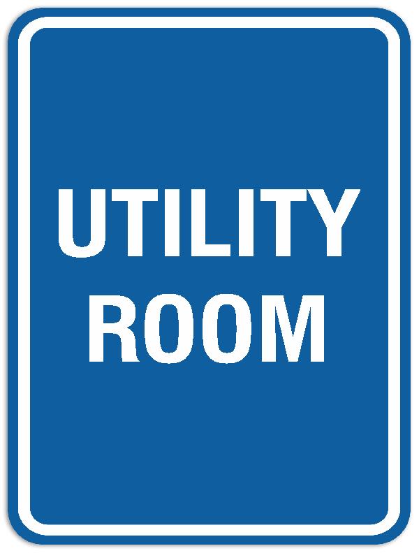 Signs ByLITA Portrait Round Utility room Sign - Laser-Engraved ...