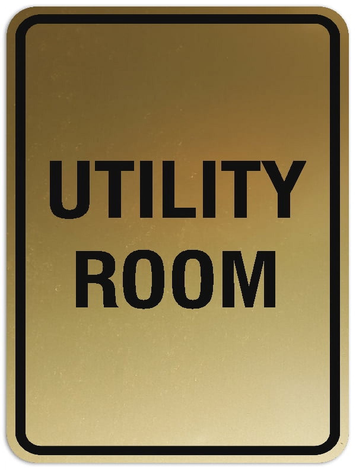 Signs ByLITA Portrait Round Utility room Sign - Laser-Engraved ...