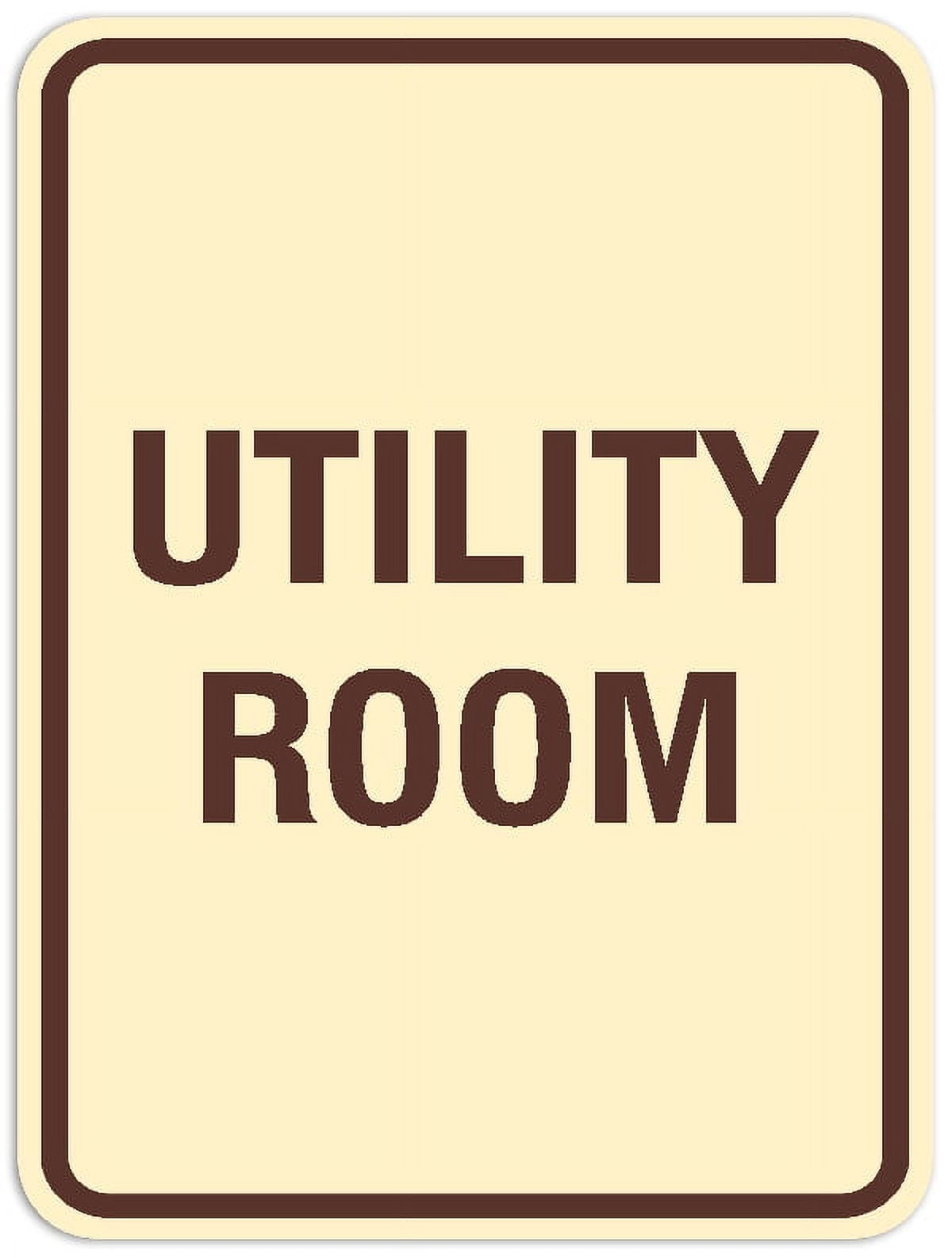 Signs ByLITA Portrait Round Utility room Sign - Laser-Engraved ...