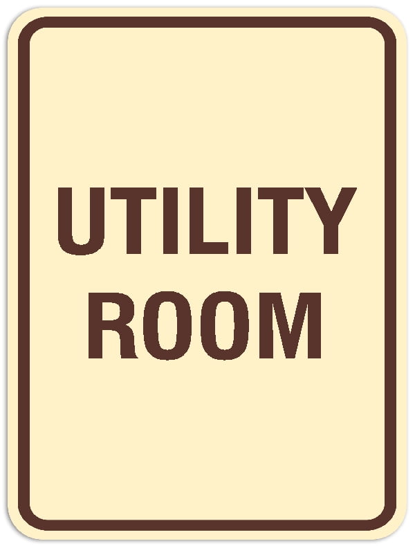 Signs ByLITA Portrait Round Utility room Sign - Laser-Engraved ...