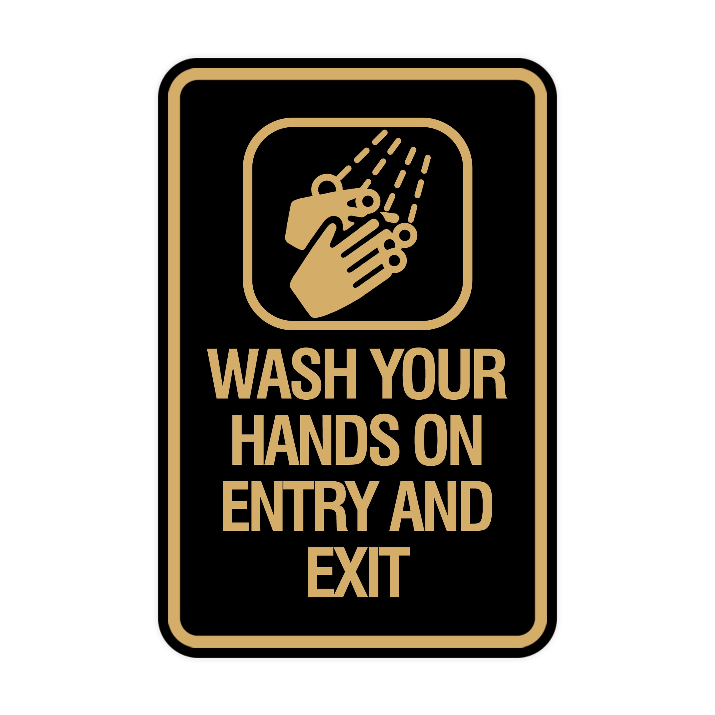 Signs ByLITA Portrait Round Wash your hands on entry and exit Sign ...
