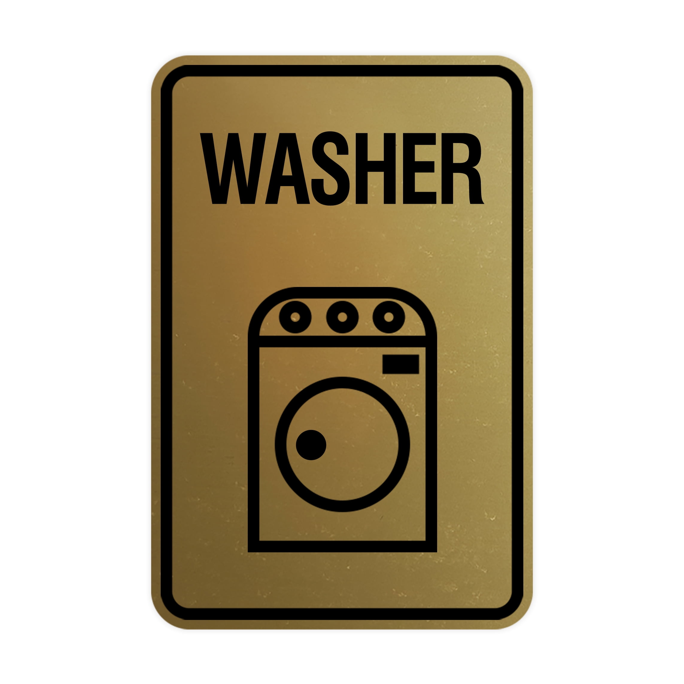 Signs ByLITA Portrait Round Washer Sign (Brushed Gold) - Large ...