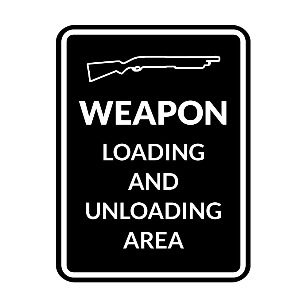Signs ByLITA Portrait Round Weapon Loading And Unloading Area Door or ...
