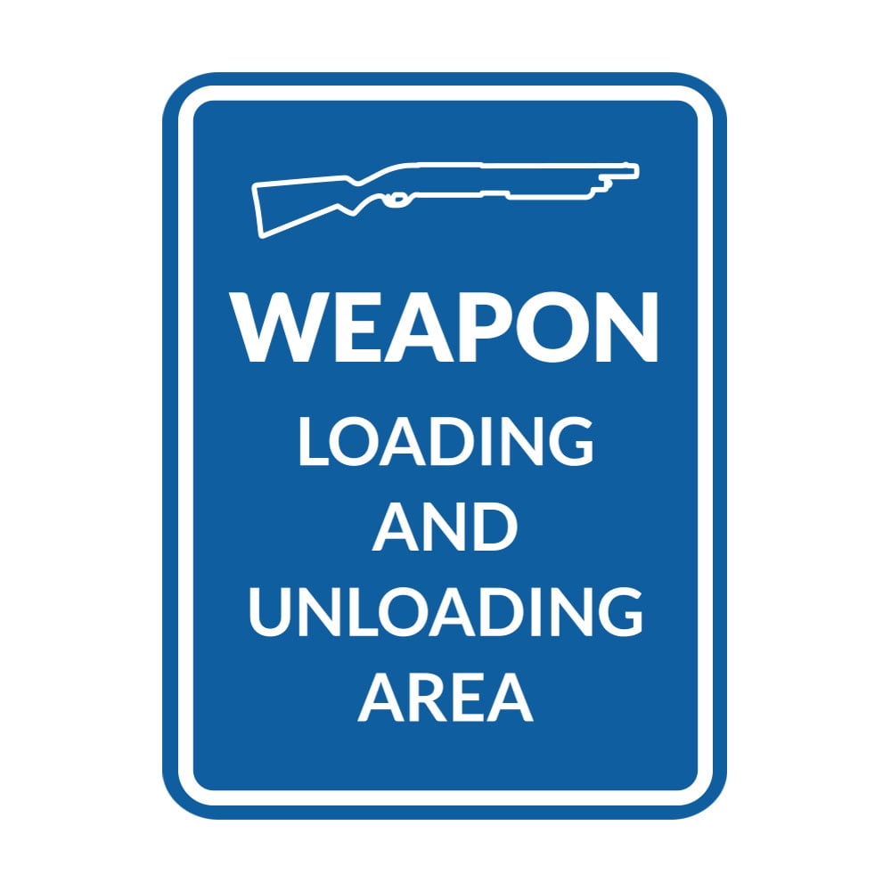 Signs ByLITA Portrait Round Weapon Loading And Unloading Area Door or Wall Sign | Gun Range ...