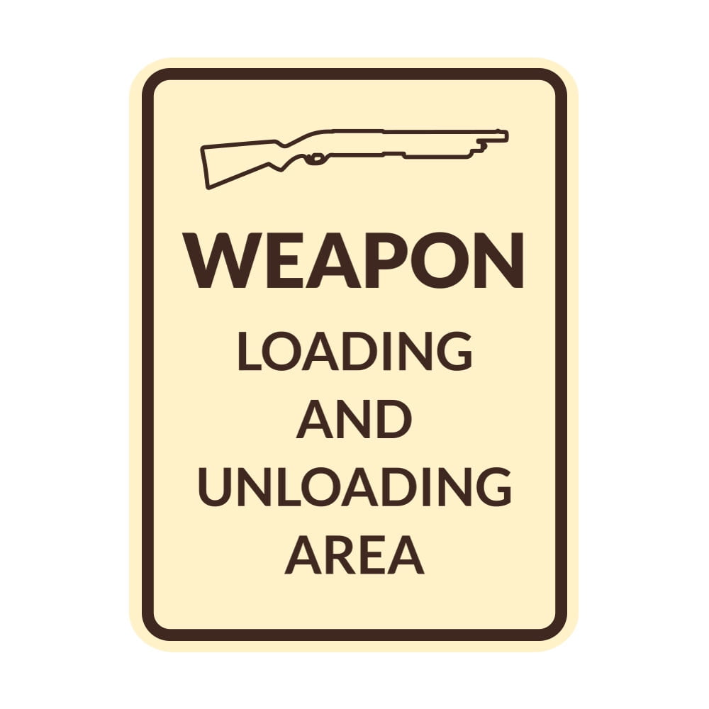 Signs ByLITA Portrait Round Weapon Loading And Unloading Area Door or ...
