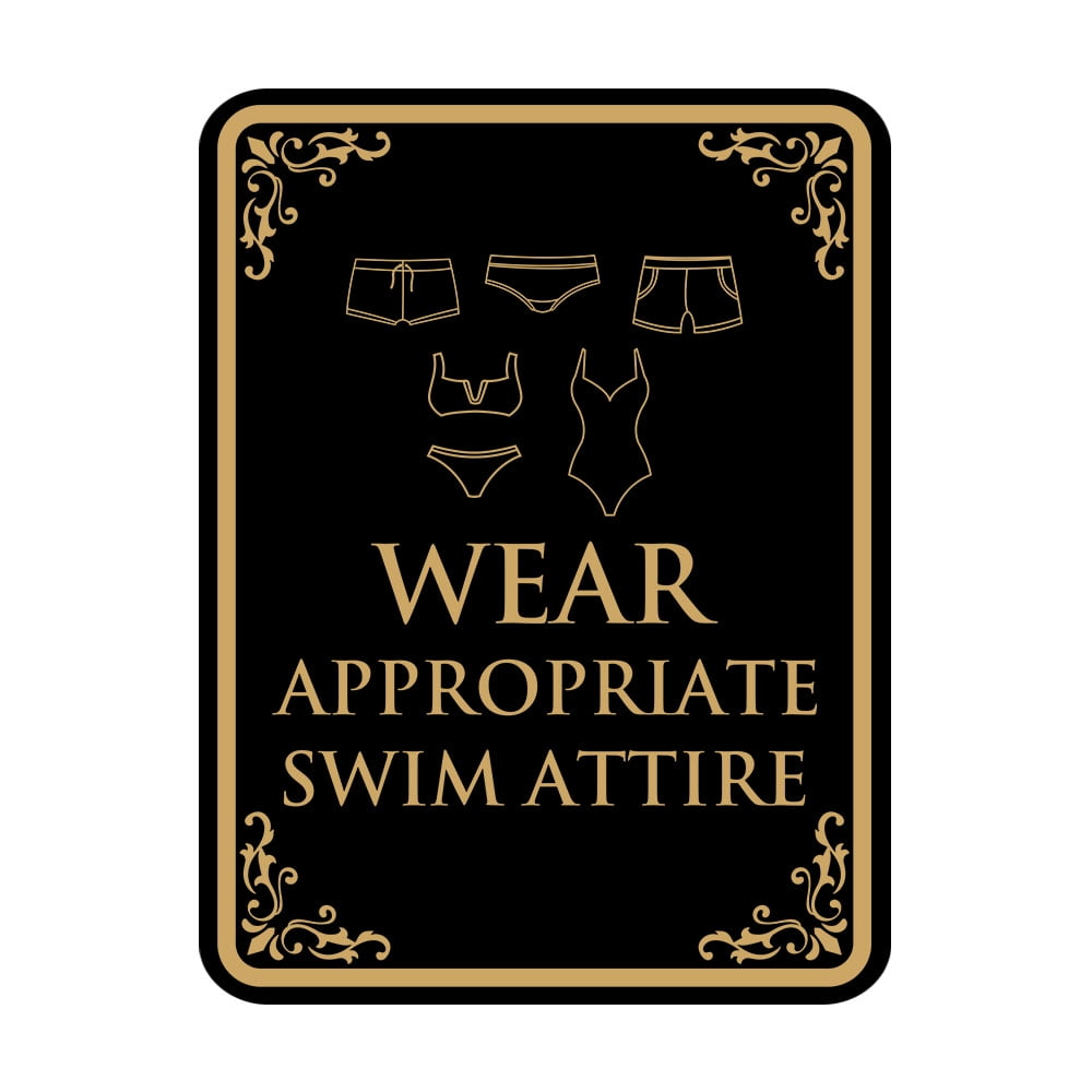 Signs ByLITA Portrait Round Wear Appropriate Swim Attire Door or Wall ...