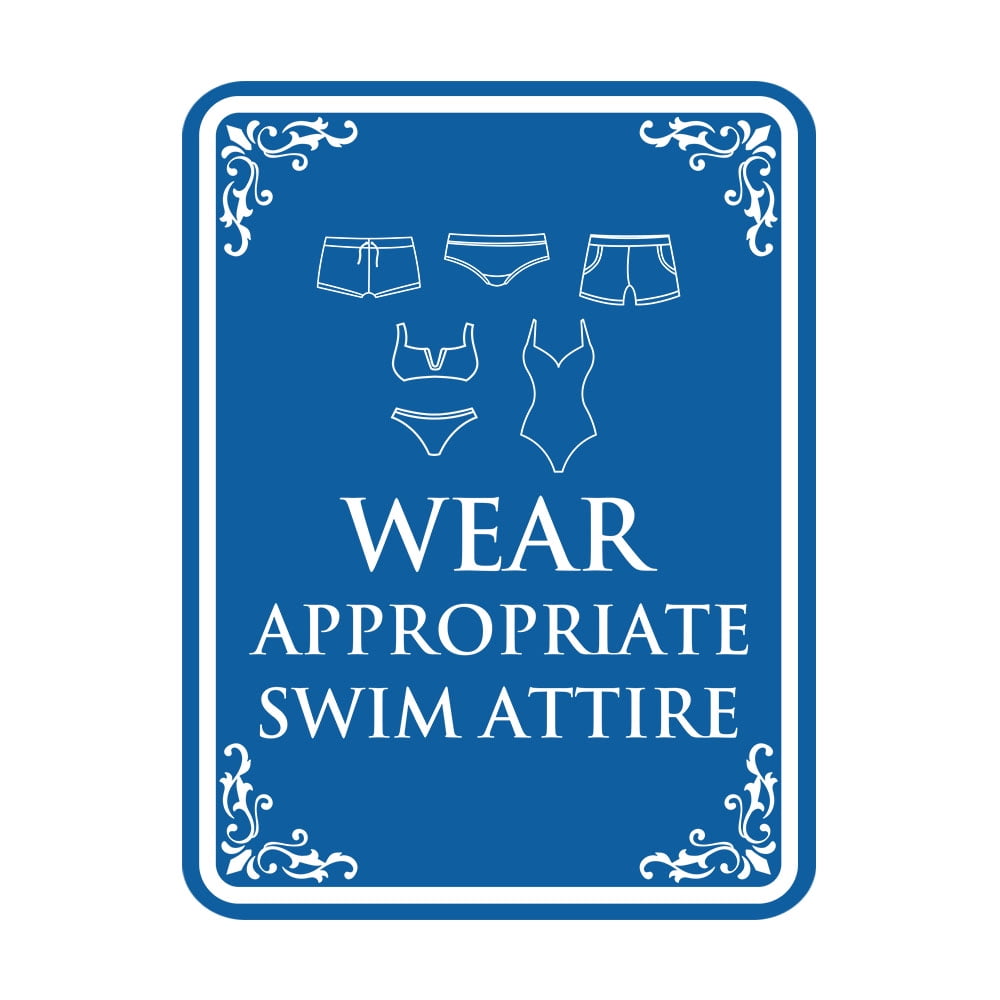 Signs ByLITA Portrait Round Wear Appropriate Swim Attire Door or Wall ...