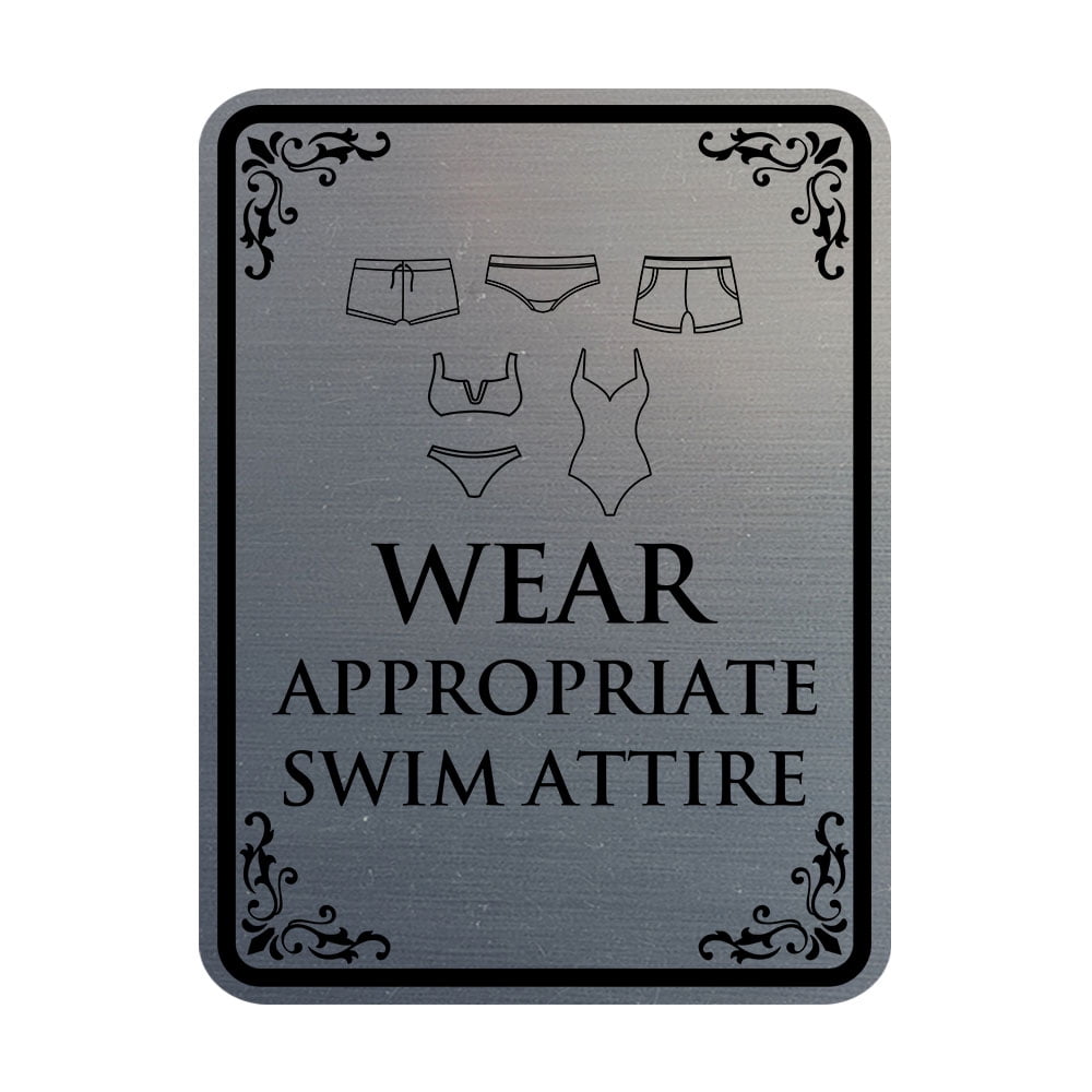 Signs ByLITA Portrait Round Wear Appropriate Swim Attire Door or Wall ...