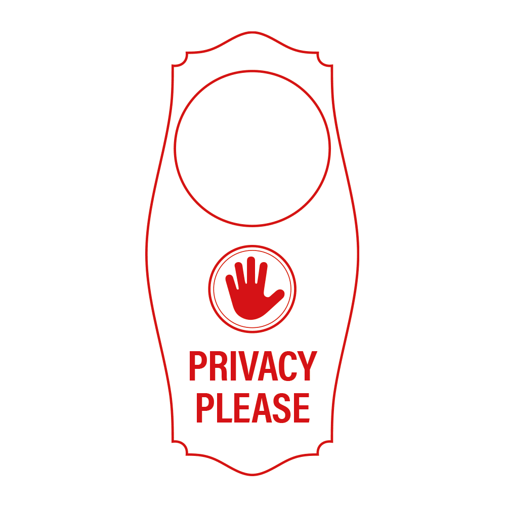 Signs ByLITA Privacy Please Door Hanger - White Red, 4" x 8" - Walmart.com