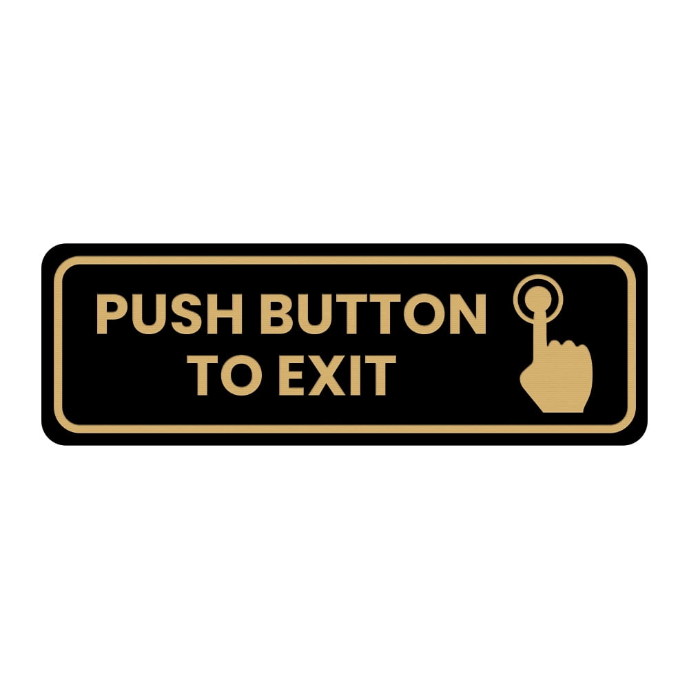 Signs ByLITA Push Button To Exit Door or Wall Sign Durable ABS Plastic ...