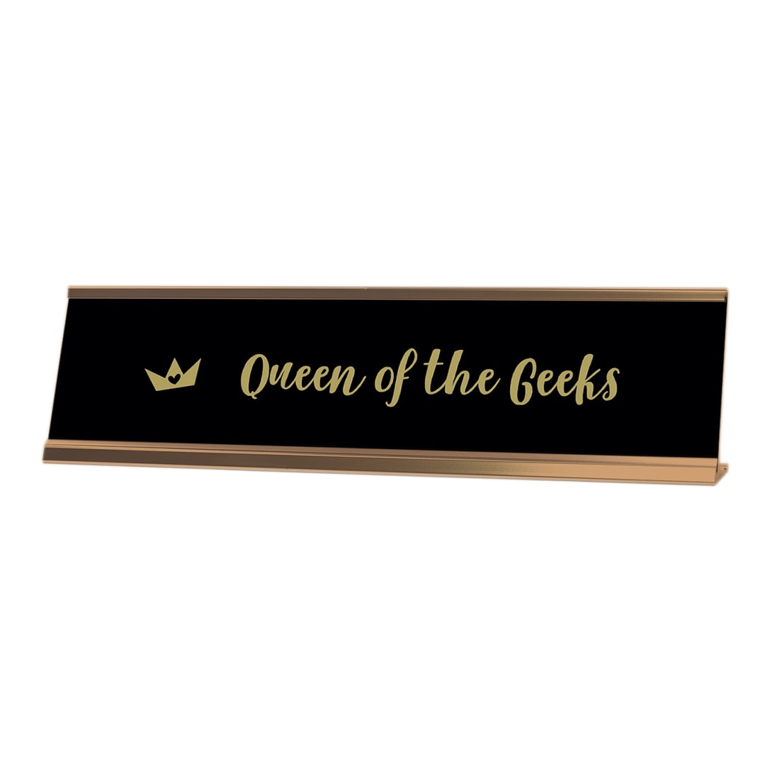 Signs ByLITA Queen Of The Geeks Desk Sign, novelty nameplate (2 x 8 ...
