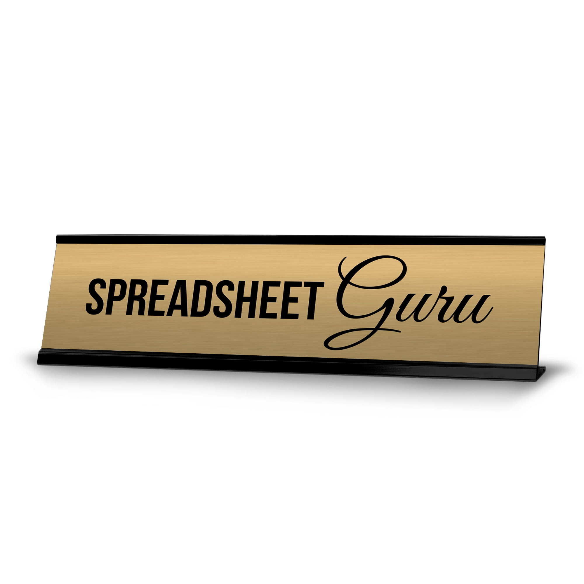 Signs ByLITA Spreadsheet Guru Co-Worker Gift Black Frame Desk Sign (2x8 ...