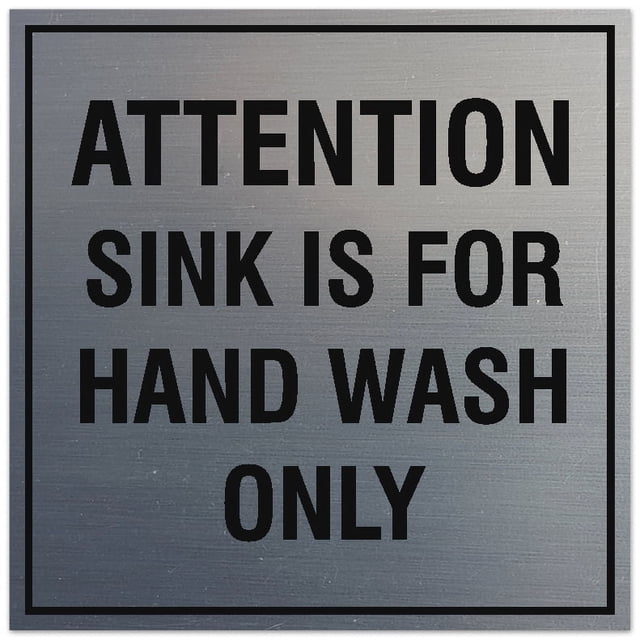 Signs ByLITA Square Attention Sink is for Hand Wash Only Sign - Easy ...