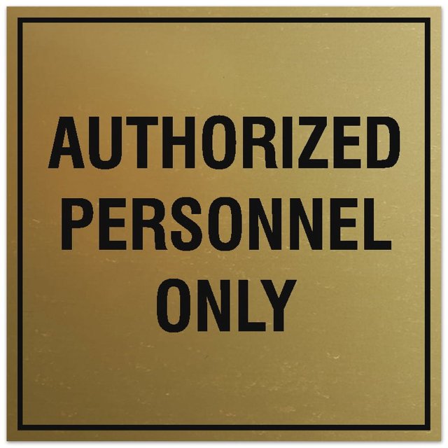 Signs ByLITA Square Authorized Personnel Only Sign - Easy Installation ...