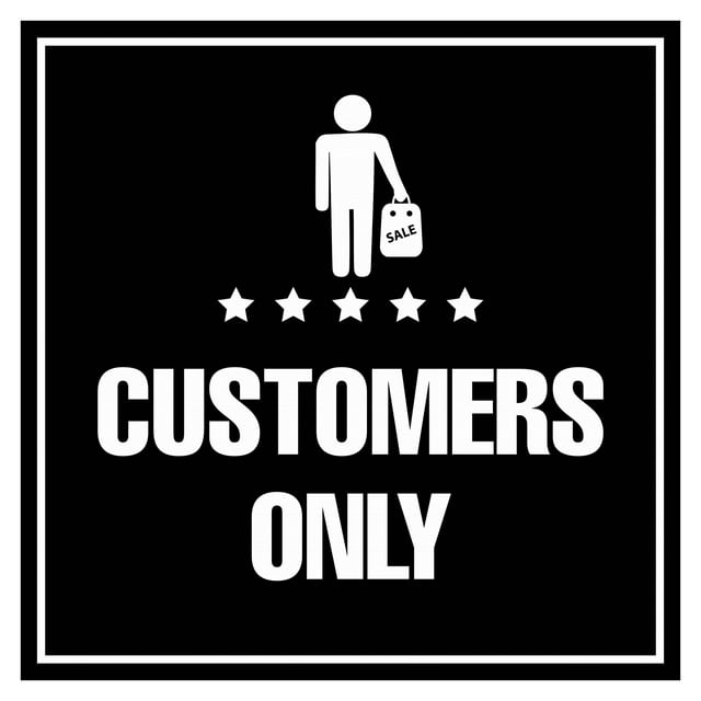 Signs ByLITA Square Customers Only Sign (Black) - Large - Walmart.com