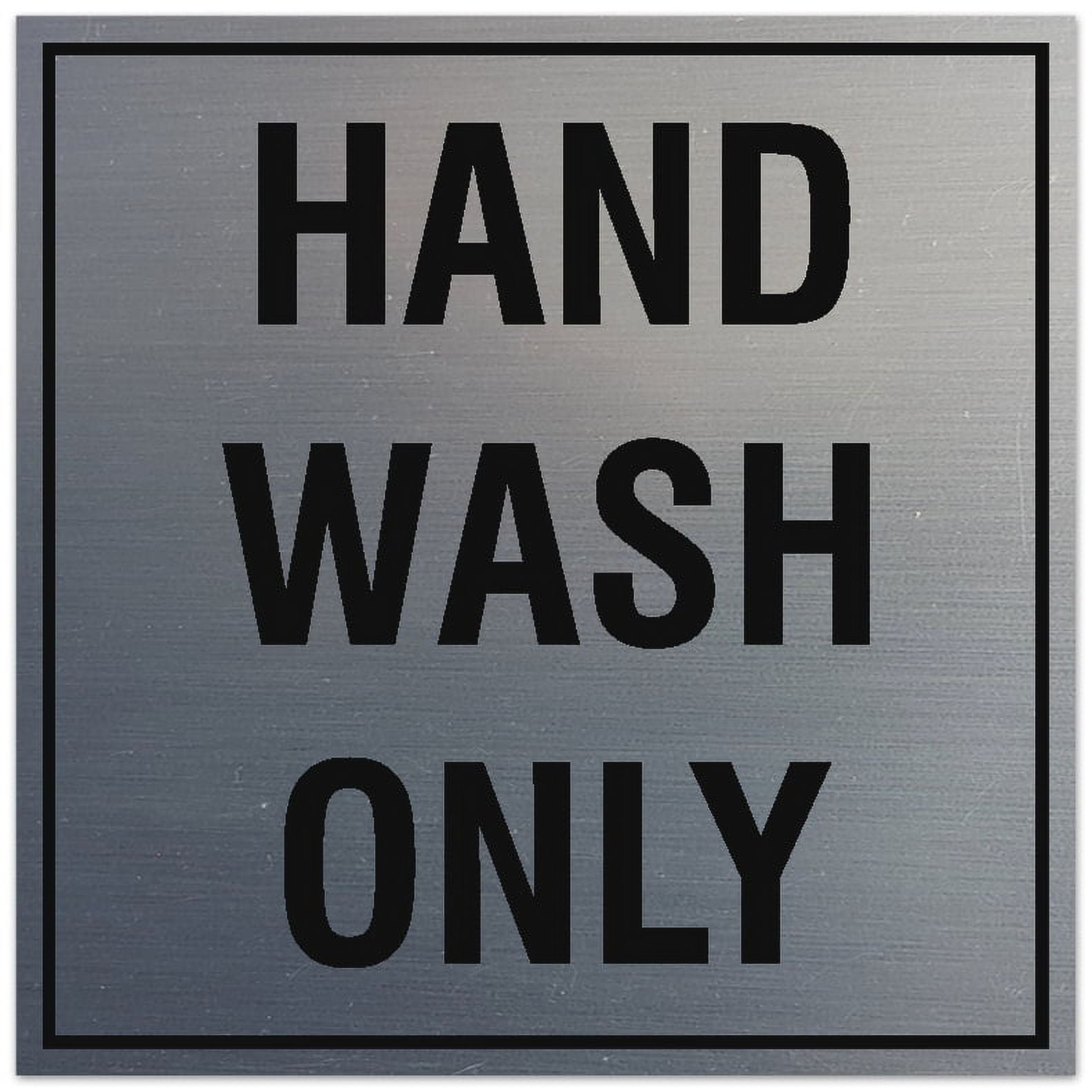 Signs ByLITA Square Hand Wash Only Sign - Easy Installation | Durable ...