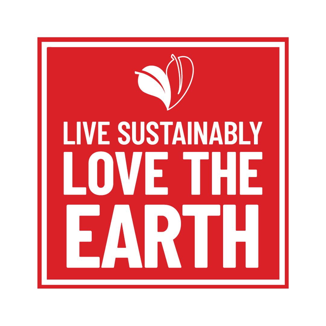 Signs ByLITA Square Live Sustainably, Love the Earth Sign (Red) - Large ...