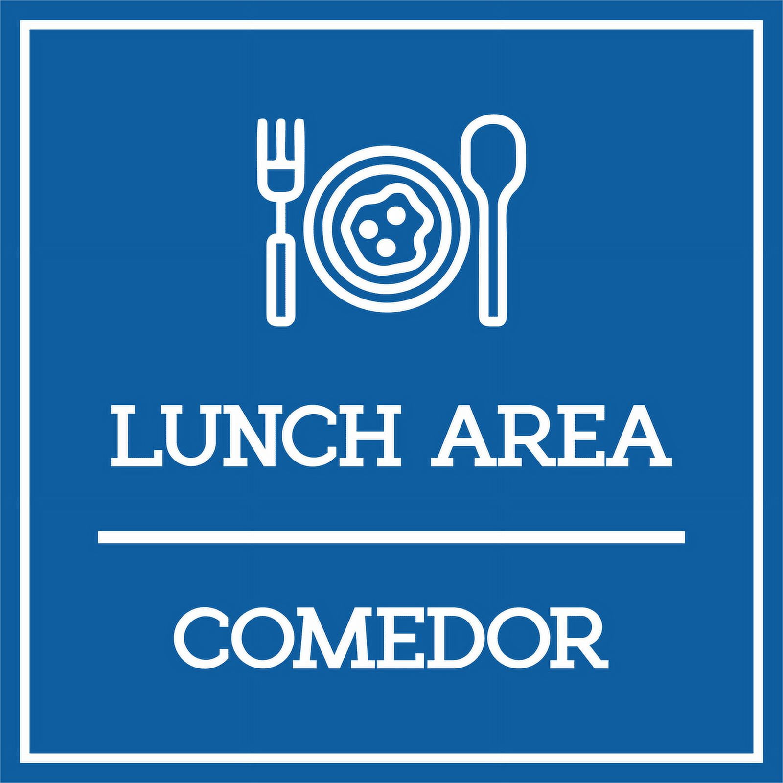 Signs ByLITA Square Lunch Area Door or Wall Sign | Spanish Bilingual ...