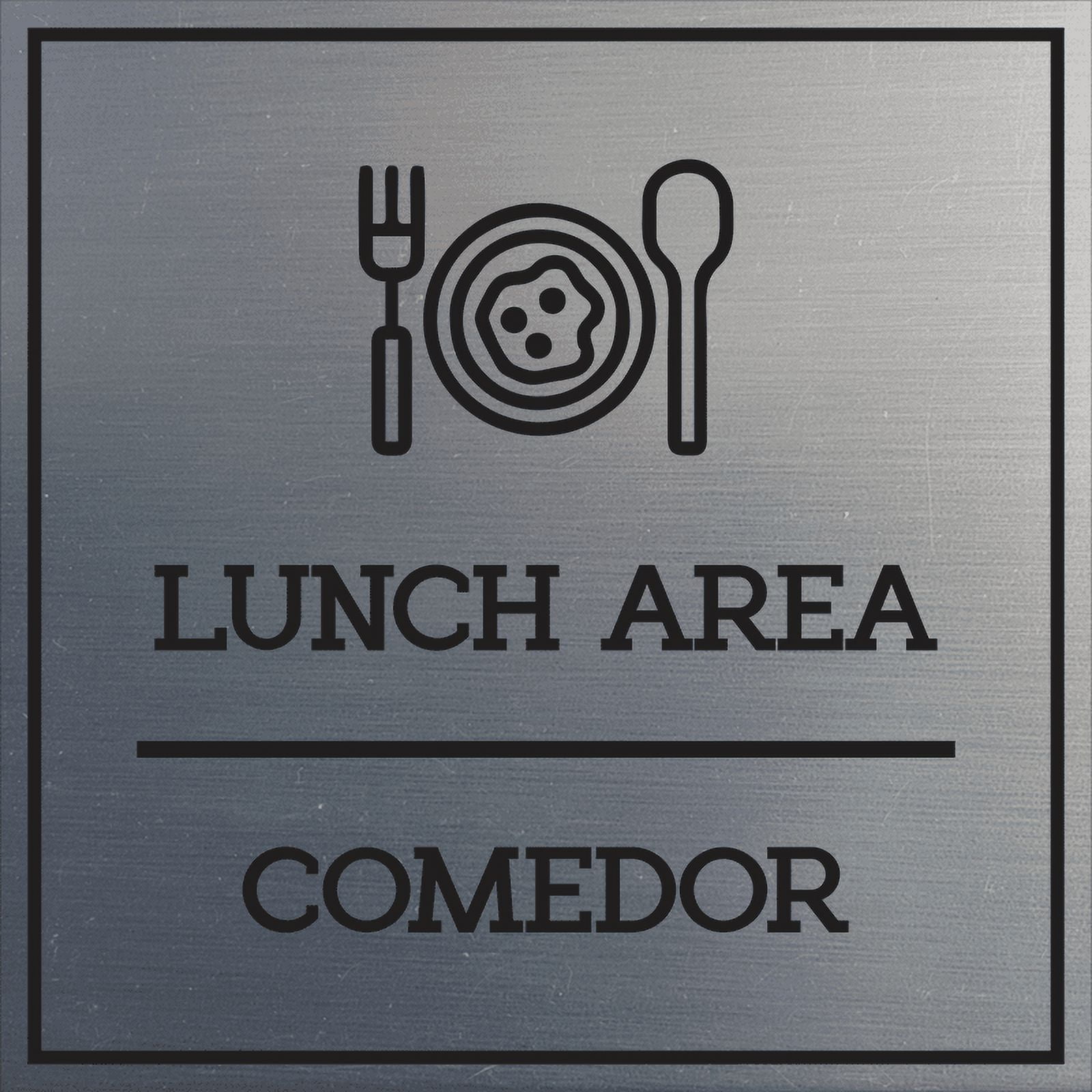 Signs ByLITA Square Lunch Area Door or Wall Sign | Spanish Bilingual ...