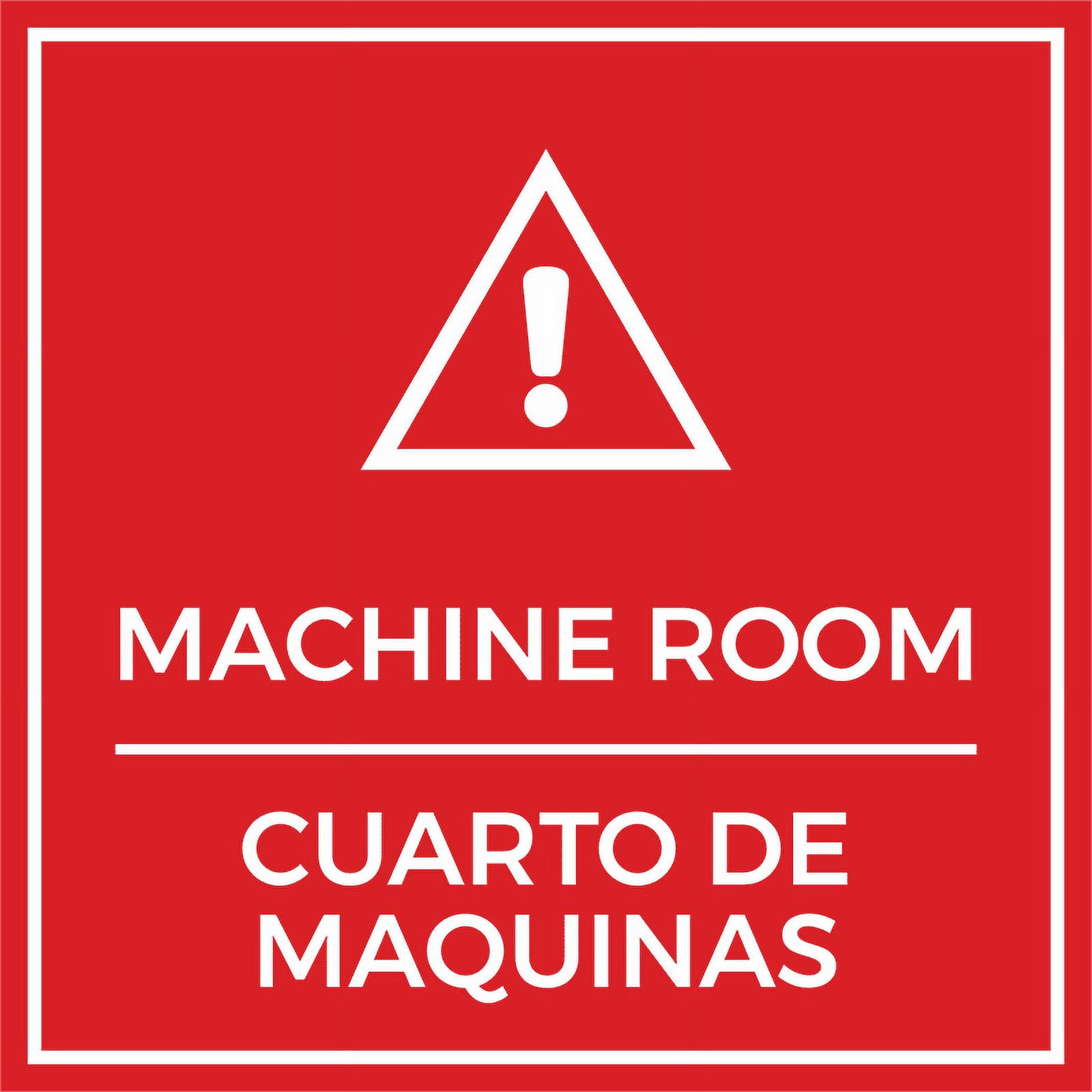 Signs ByLITA Square Machine Room Door or Wall Sign | Spanish Bilingual ...