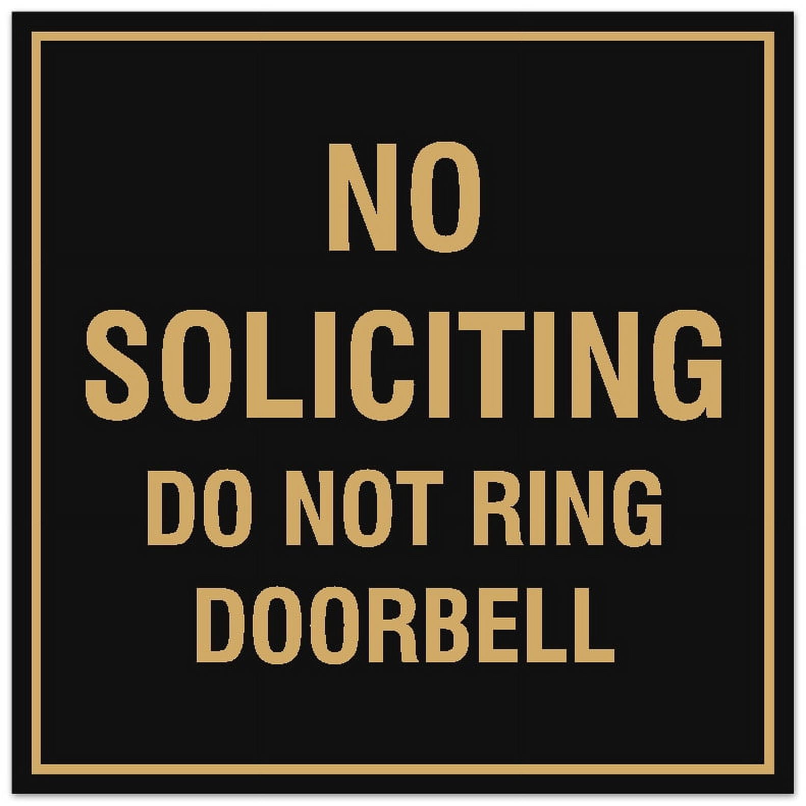 Signs ByLITA Square No Soliciting Do Not Ring Doorbell Sign - Easy ...