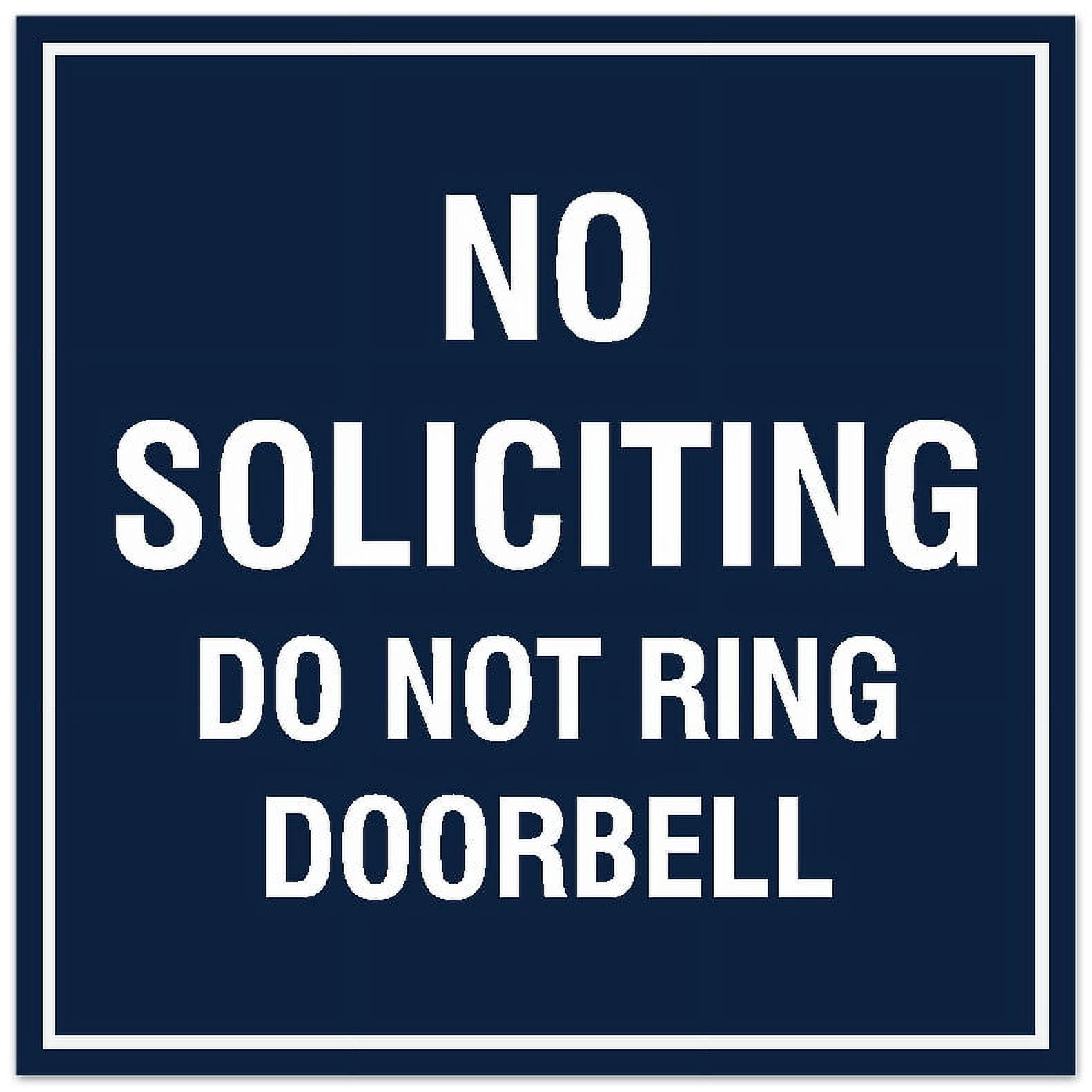 Signs ByLITA Square No Soliciting Do Not Ring Doorbell Sign - Easy ...