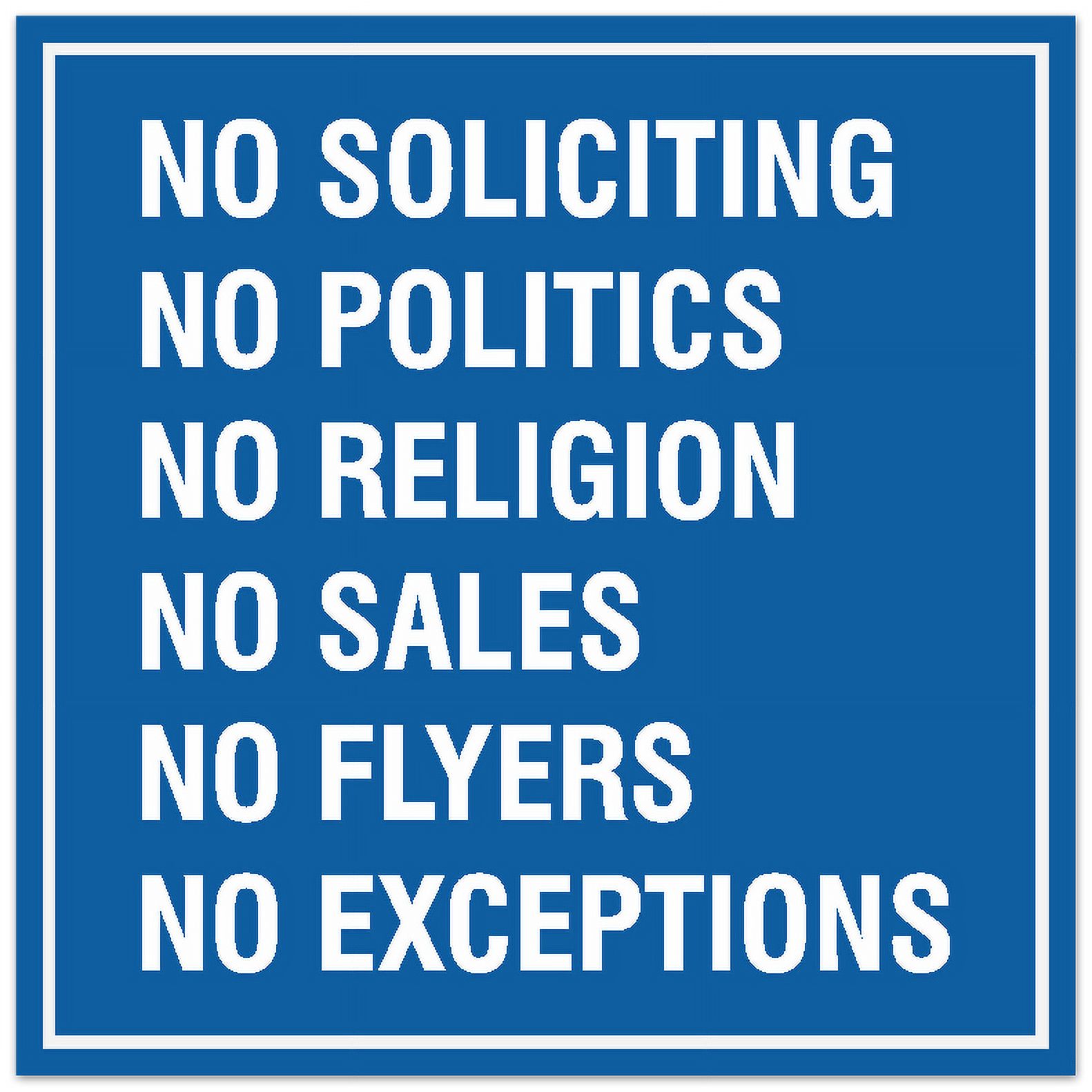 Signs ByLITA Square No Soliciting No Politics Sign - Easy Installation ...