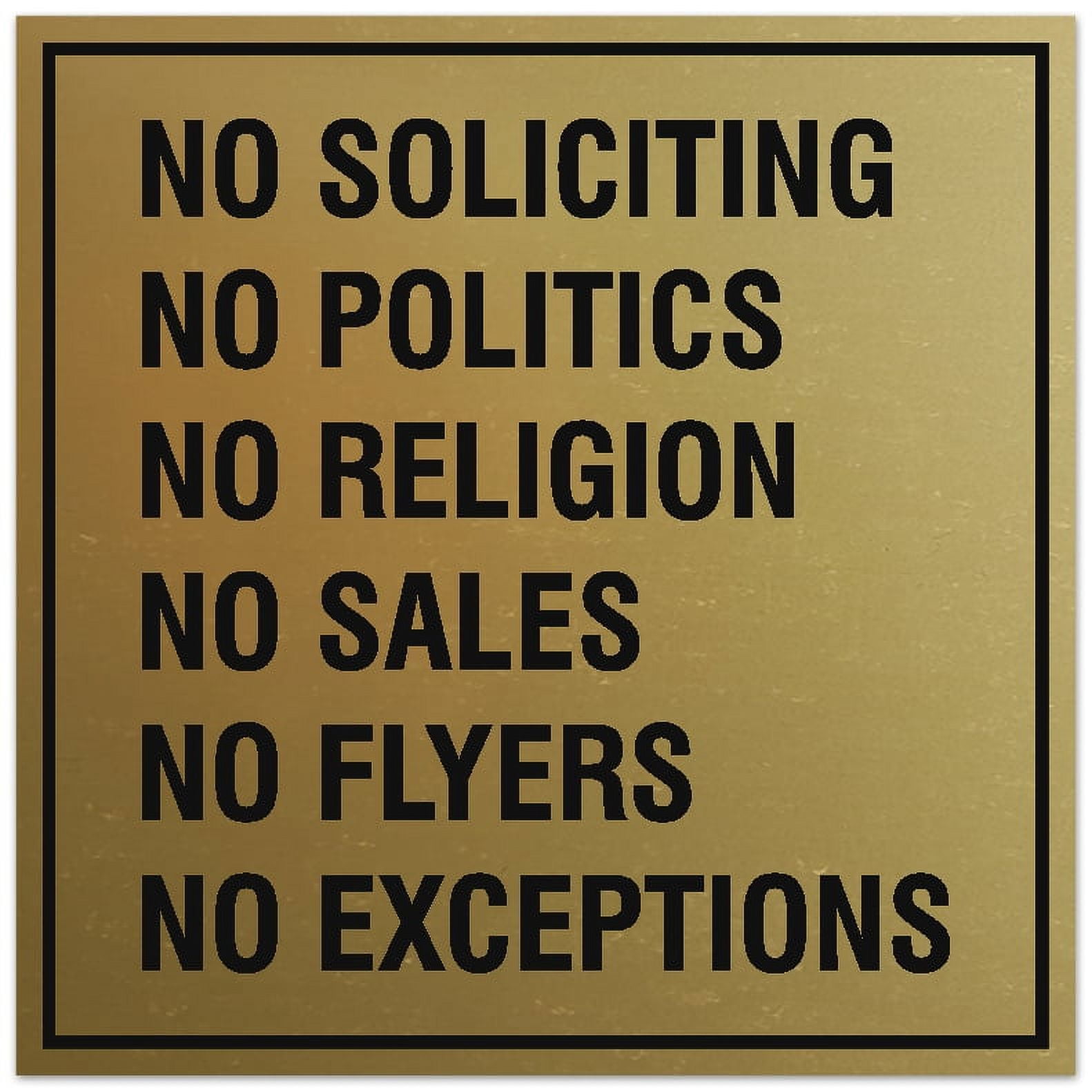 Signs ByLITA Square No Soliciting No Politics Sign - Easy Installation ...