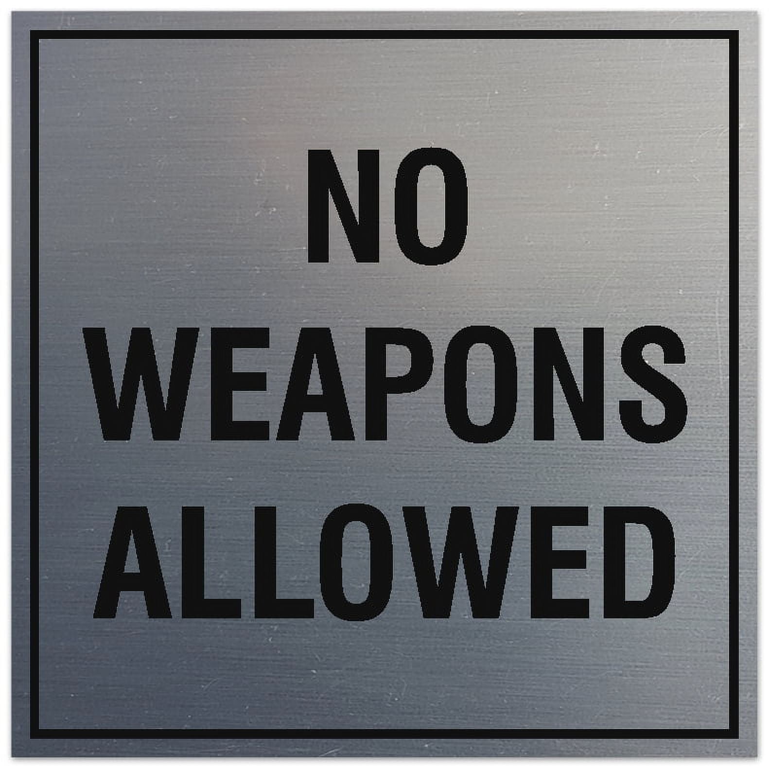 Signs ByLITA Square No Weapons Allowed Sign - Easy Installation ...