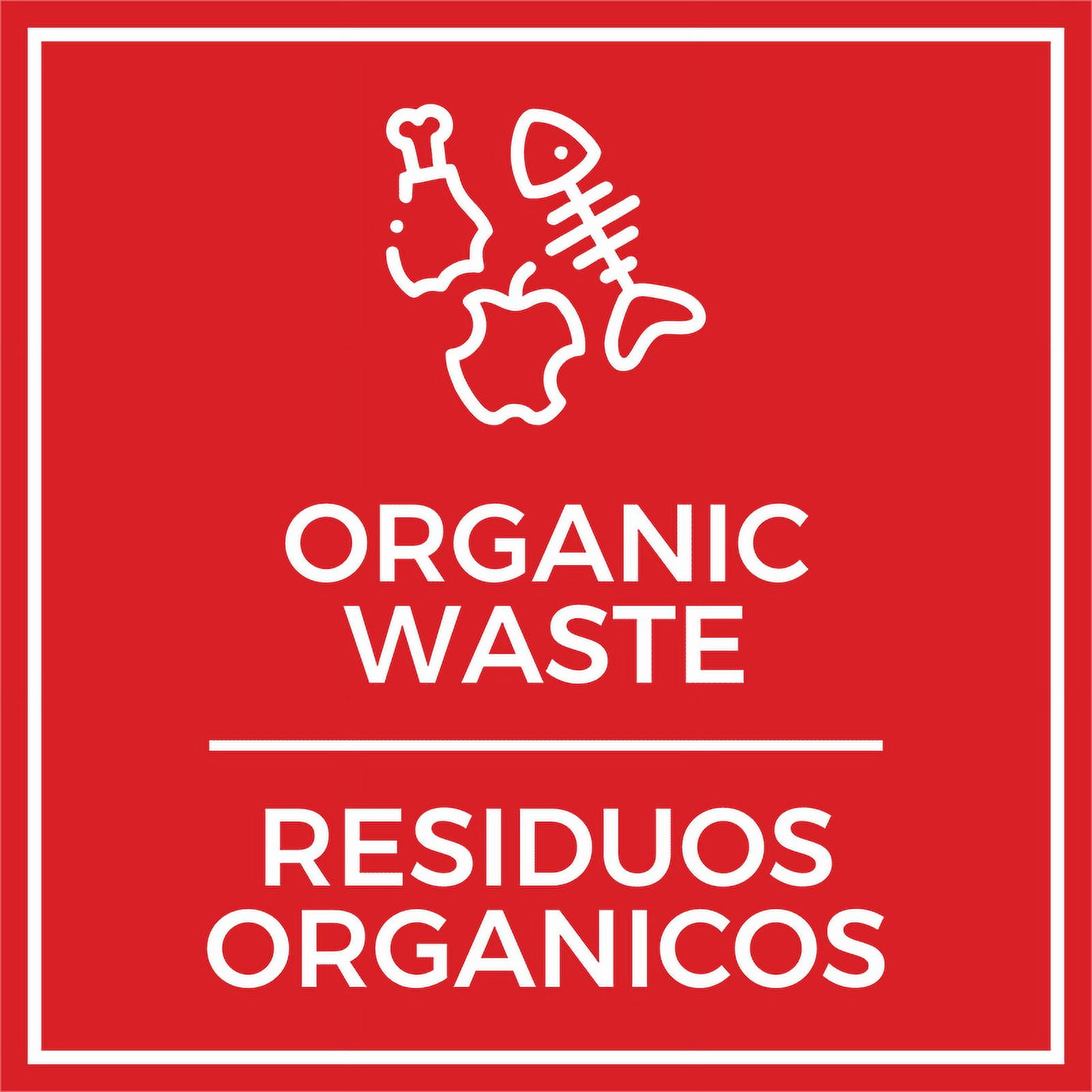 Signs ByLITA Square Organic Waste Door or Wall Sign | Spanish Bilingual ...