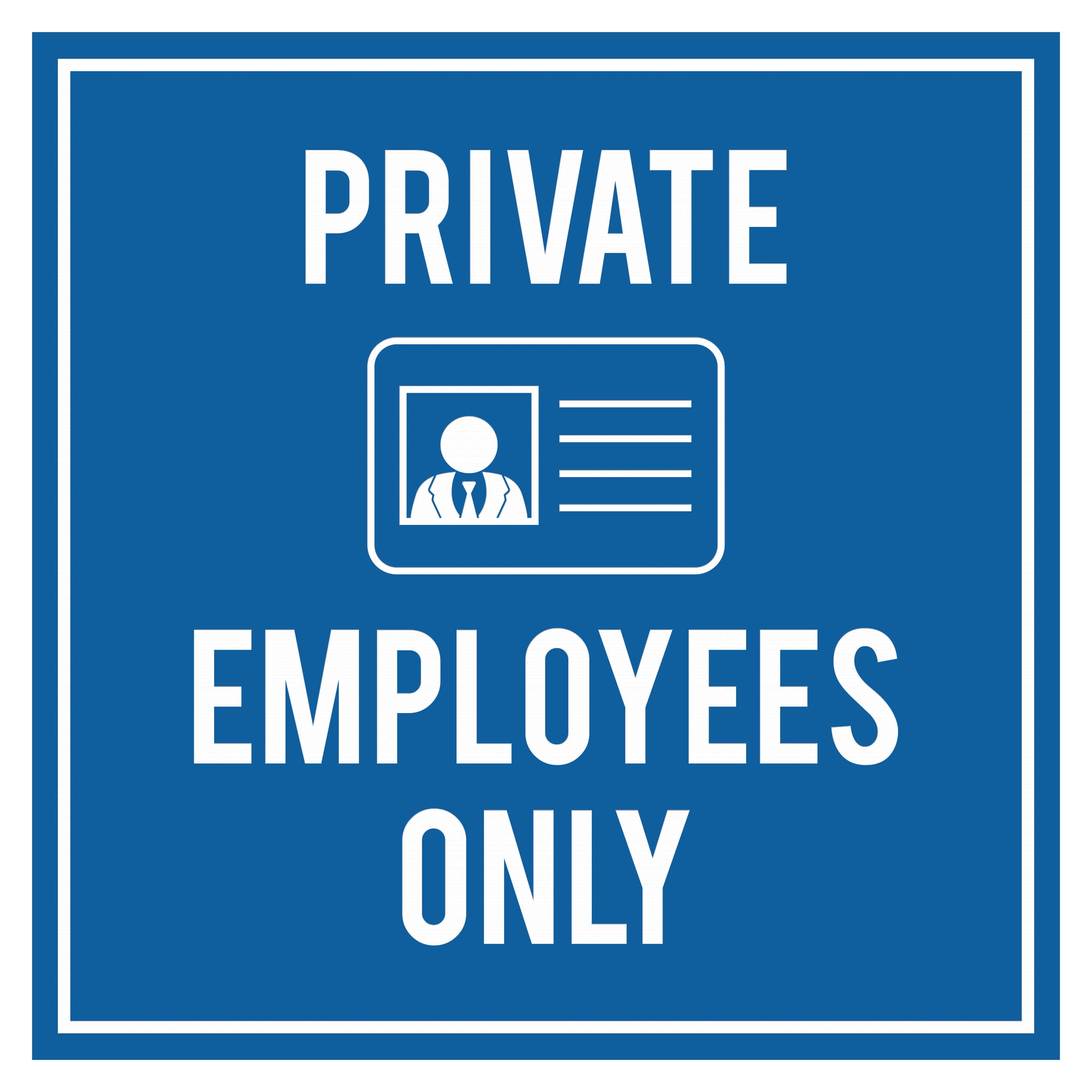 Signs ByLITA Square Private Employees Only Sign (Blue) - Medium ...