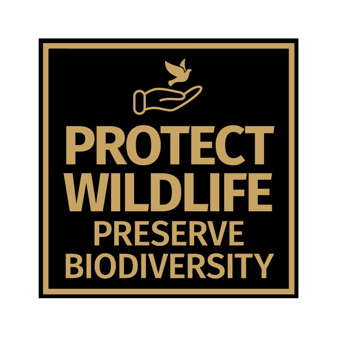 Signs ByLITA Square Protect Wildlife, Preserve Biodiversity Sign (Black ...