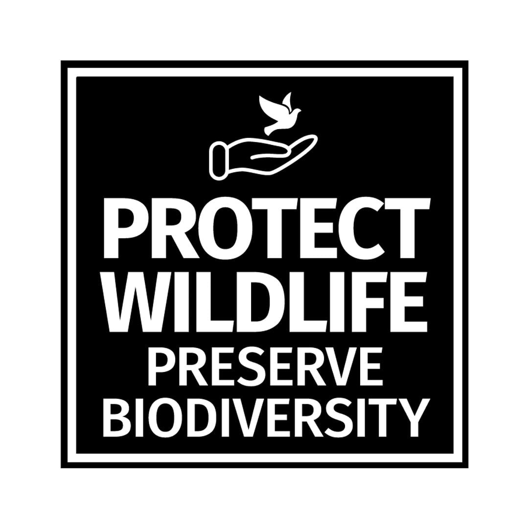 Signs ByLITA Square Protect Wildlife, Preserve Biodiversity Sign (Black ...