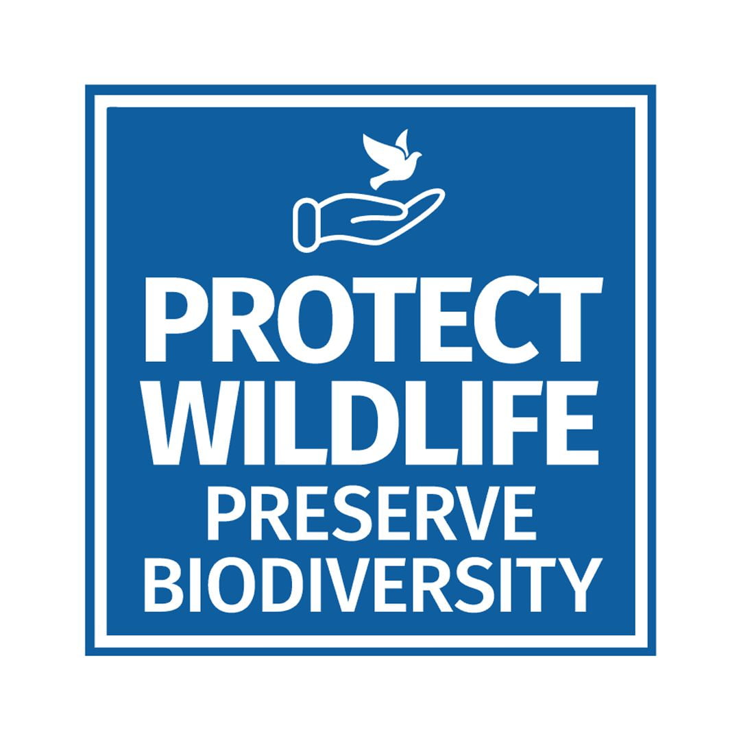 Signs ByLITA Square Protect Wildlife, Preserve Biodiversity Sign (Blue ...