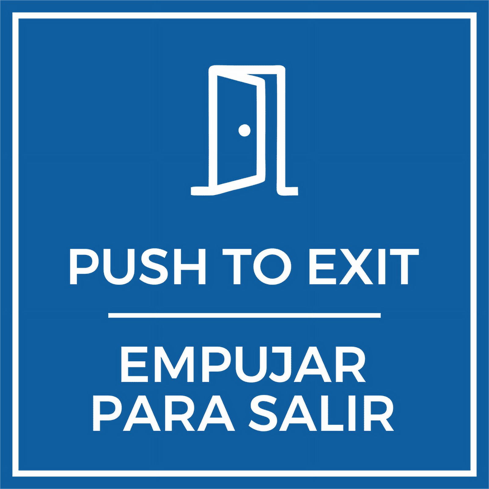 Signs ByLITA Square Push To Exit Door or Wall Sign | Spanish Bilingual ...