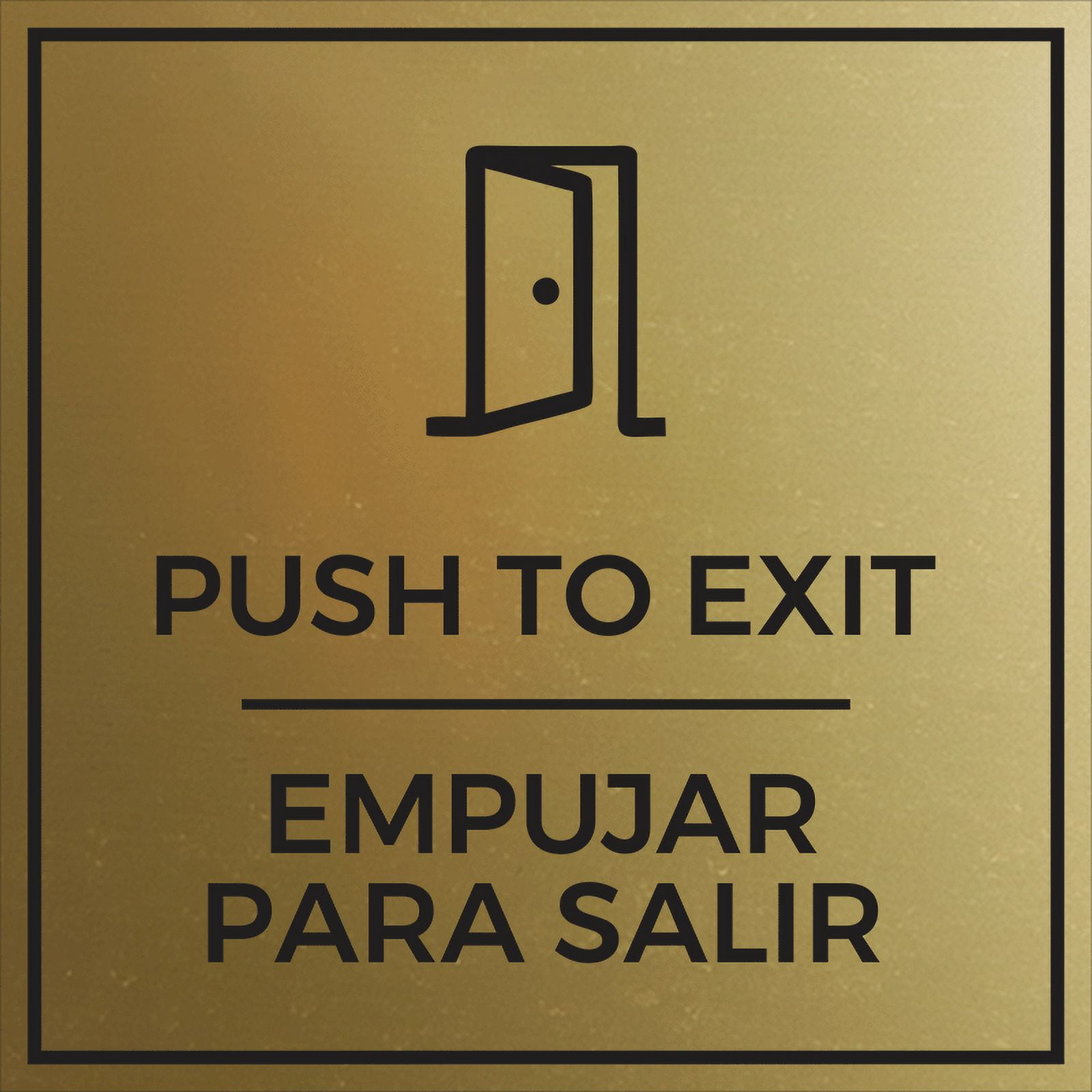 Signs ByLITA Square Push To Exit Door or Wall Sign | Spanish Bilingual ...
