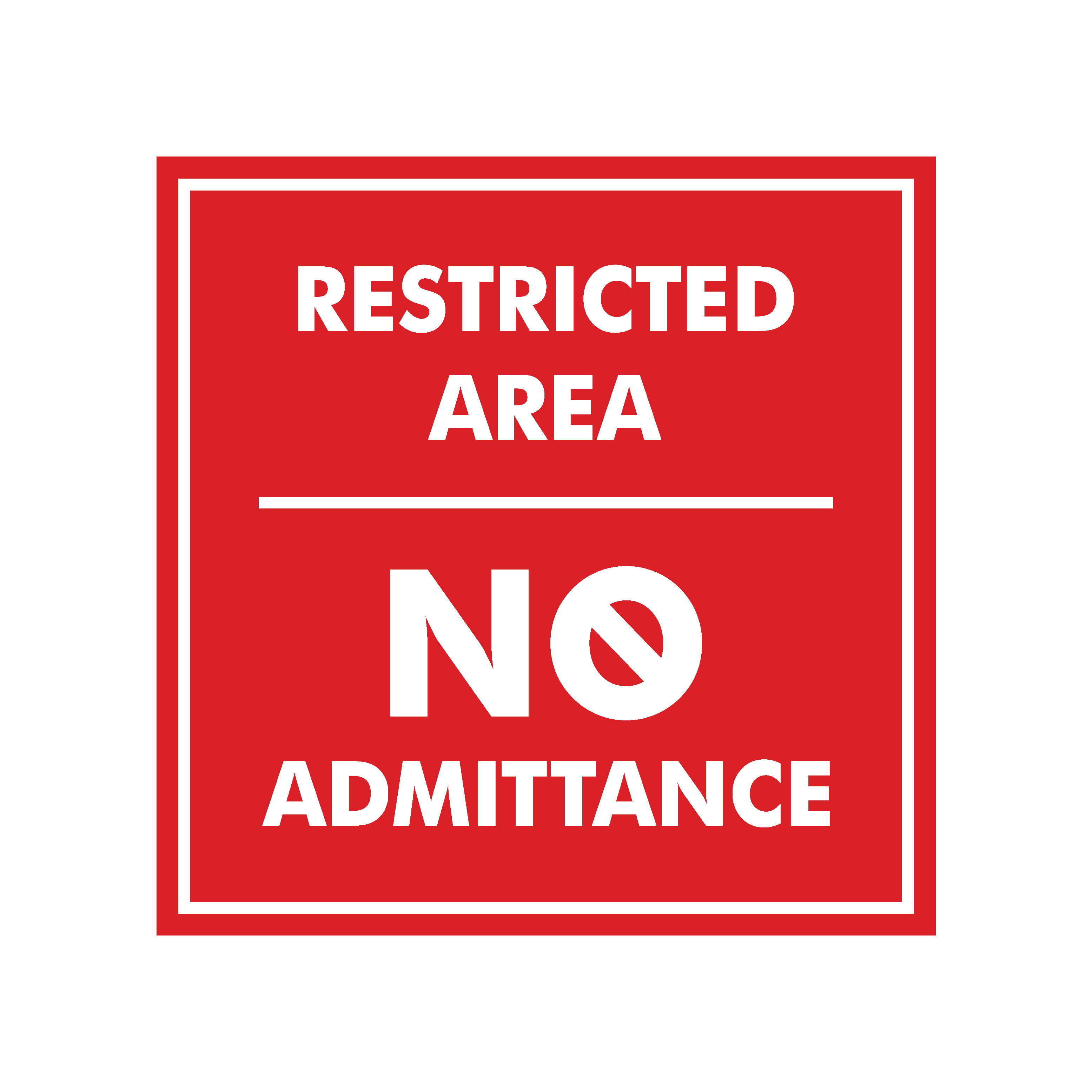 Signs ByLITA Square Restricted Area No Admittance Sign (Red) - Small ...