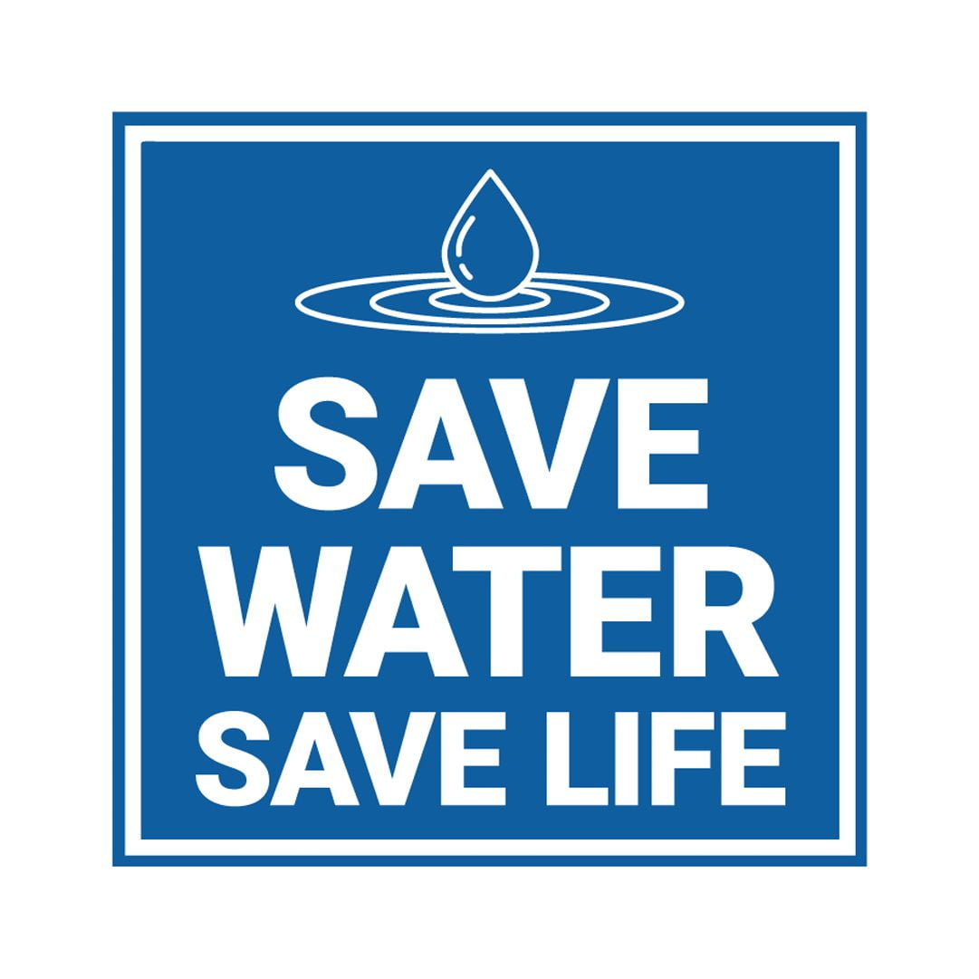 Signs ByLITA Square Save Water, Save Life Sign (Blue) - Large - Walmart.com
