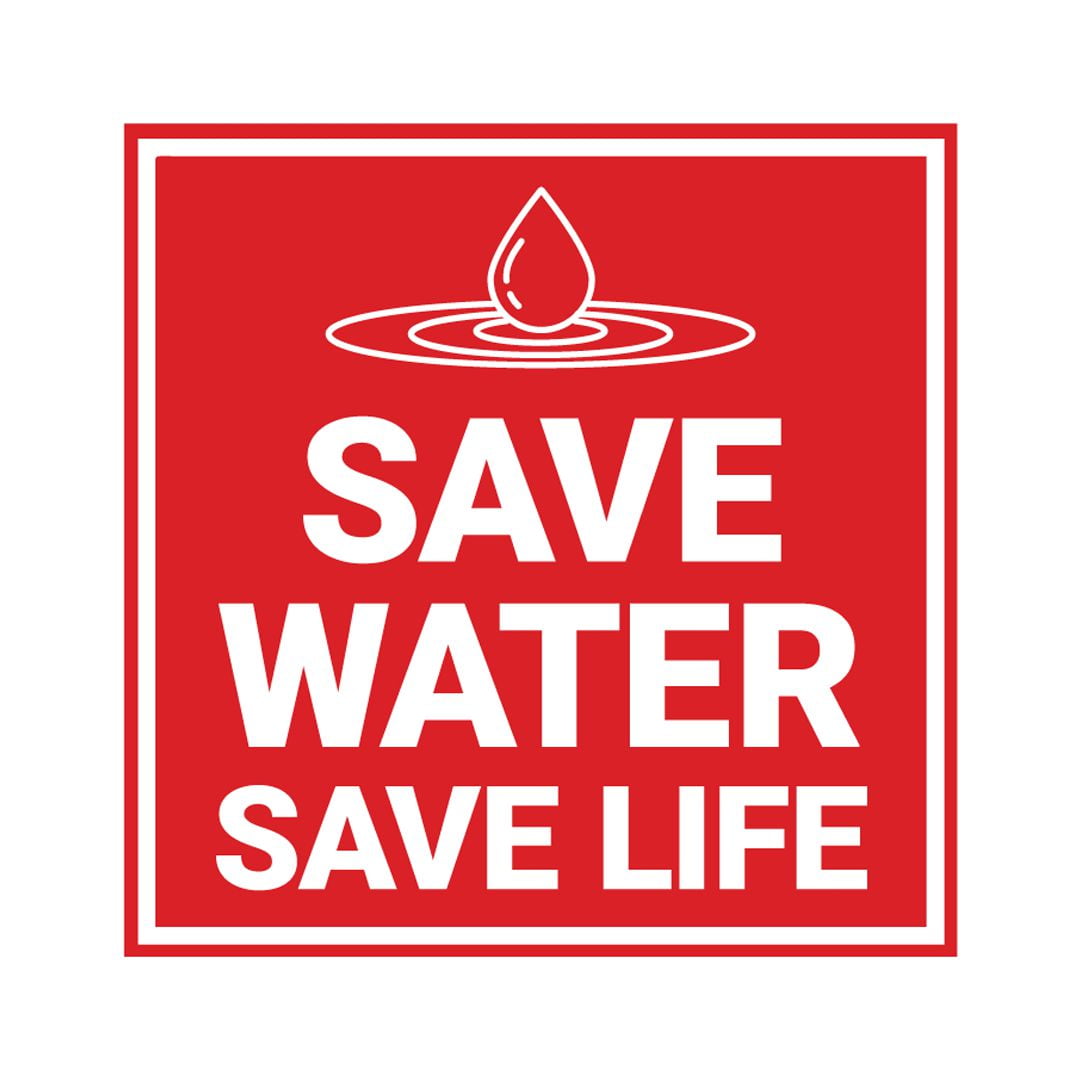 Signs ByLITA Square Save Water, Save Life Sign (Red) - Large - Walmart.com