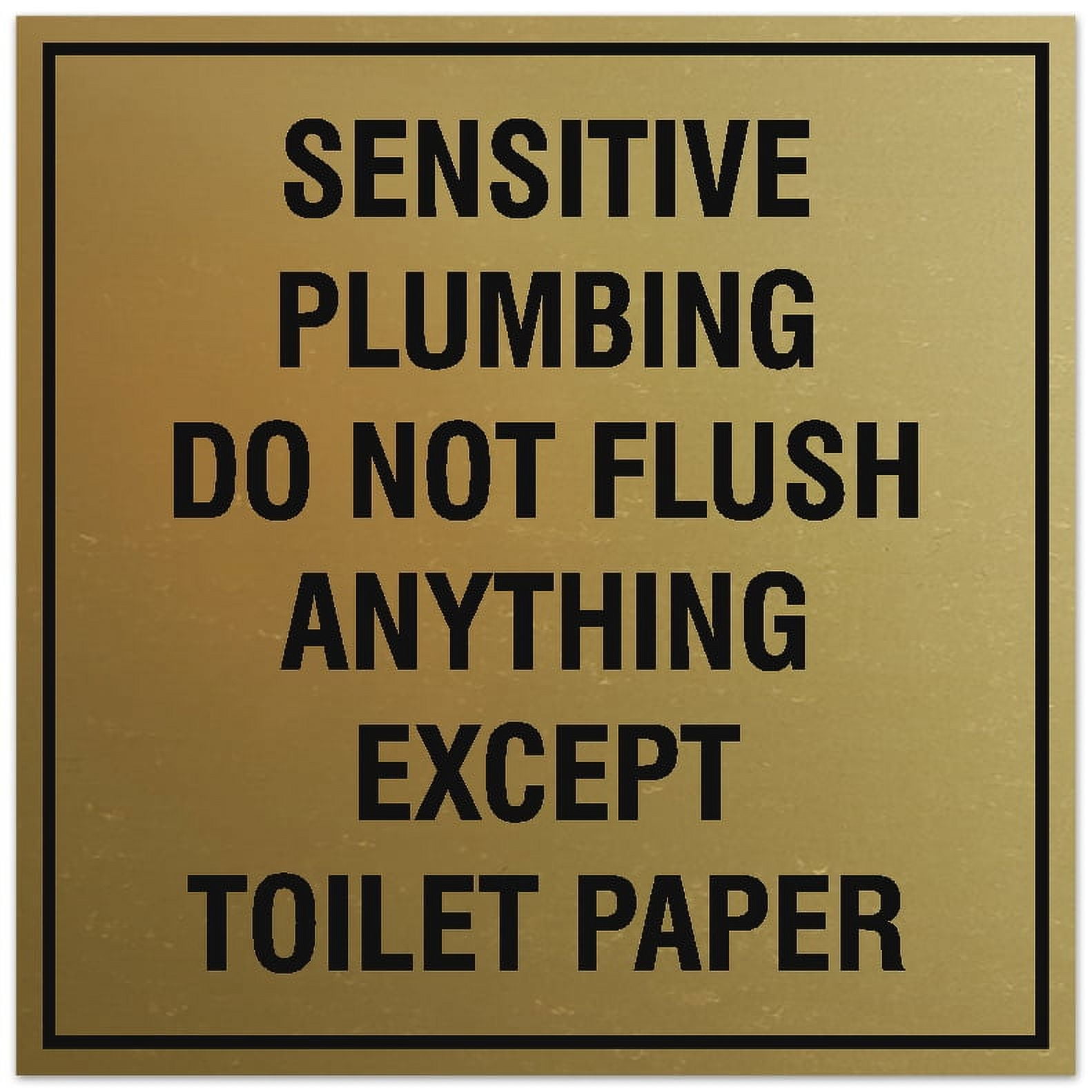 Signs ByLITA Square Sensitive Plumbing Do Not Flush Anything Except ...