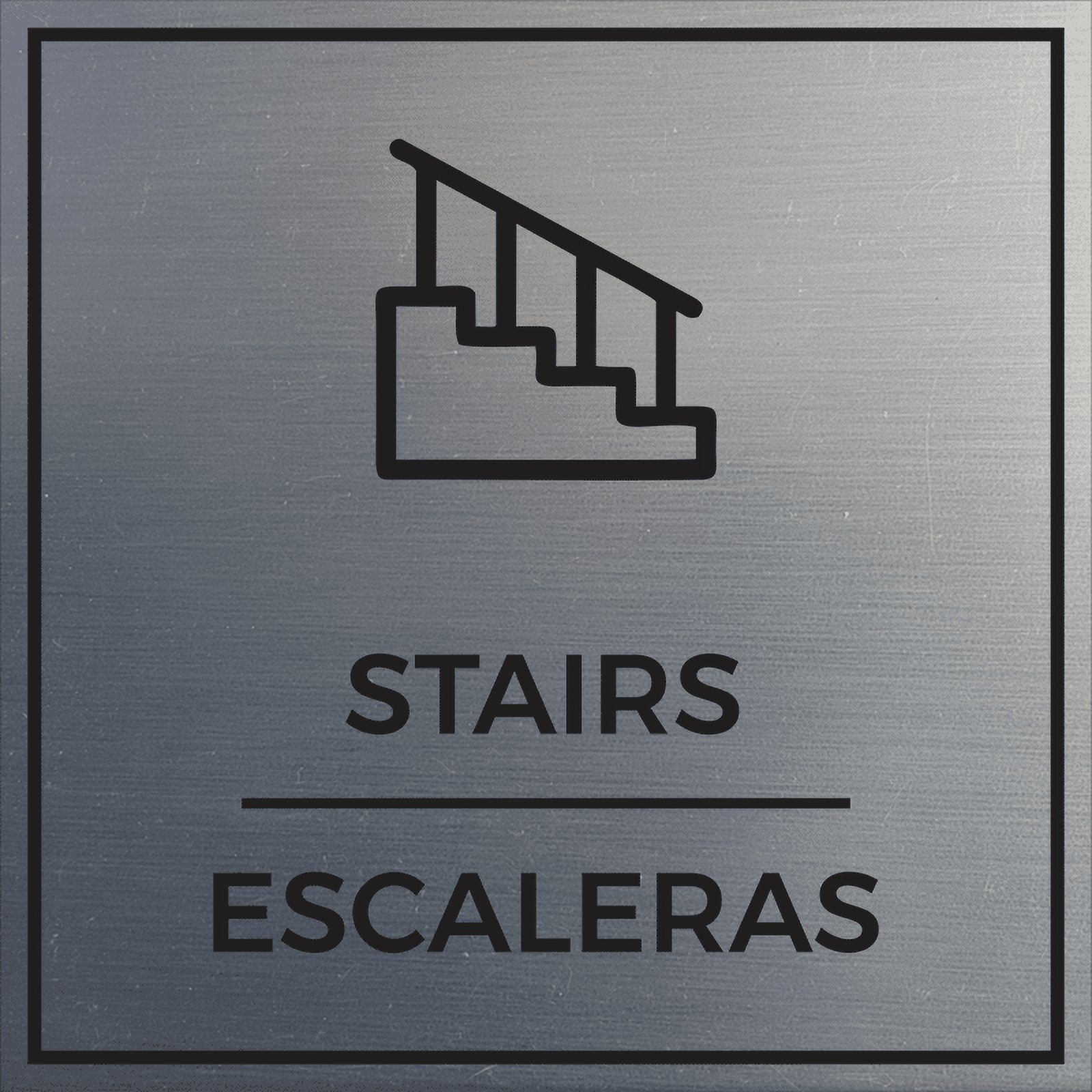 Signs ByLITA Square Stairs Door or Wall Sign | Spanish Bilingual ...